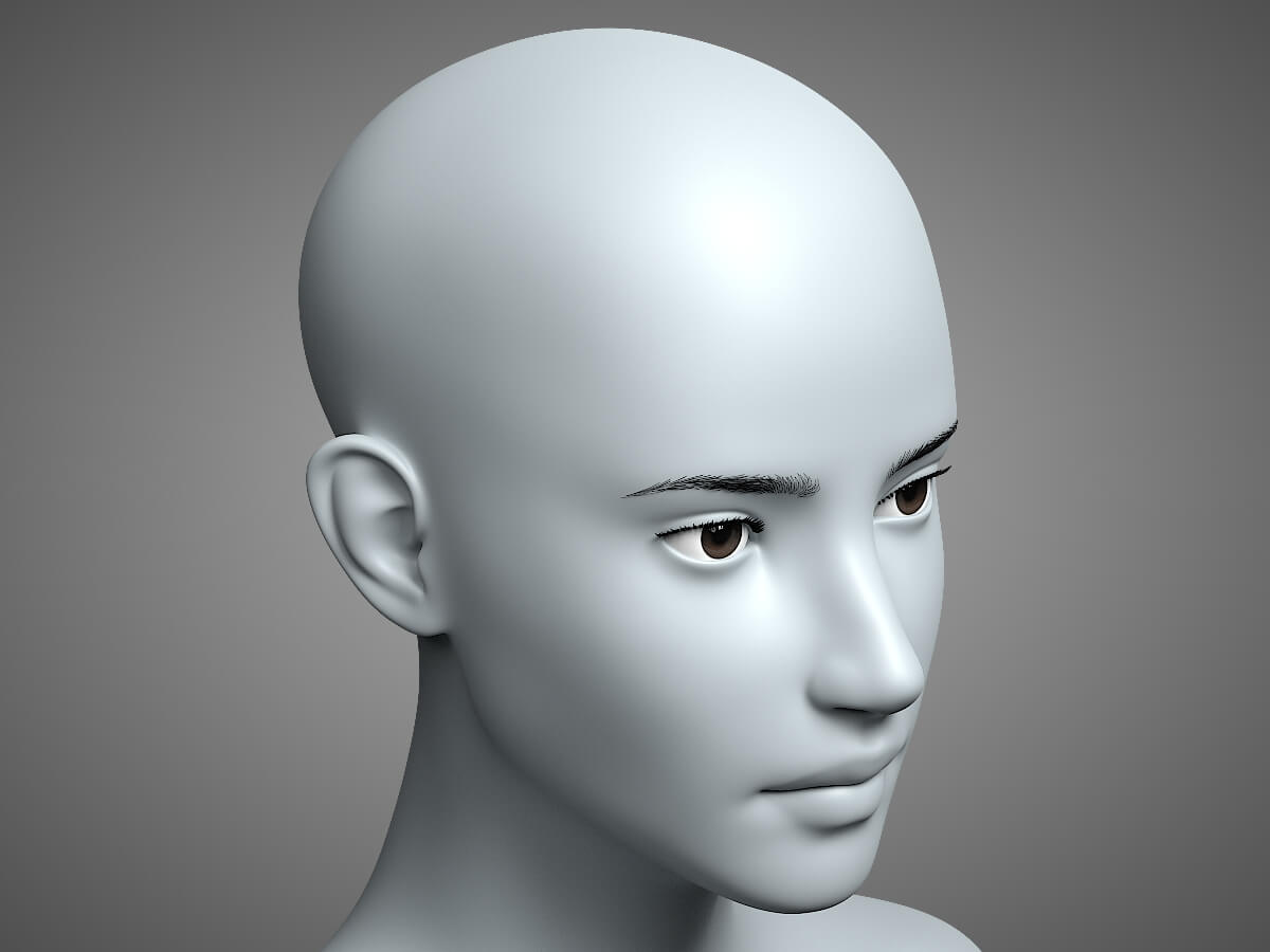 Female Head 1 - 3D Model by IndieArt