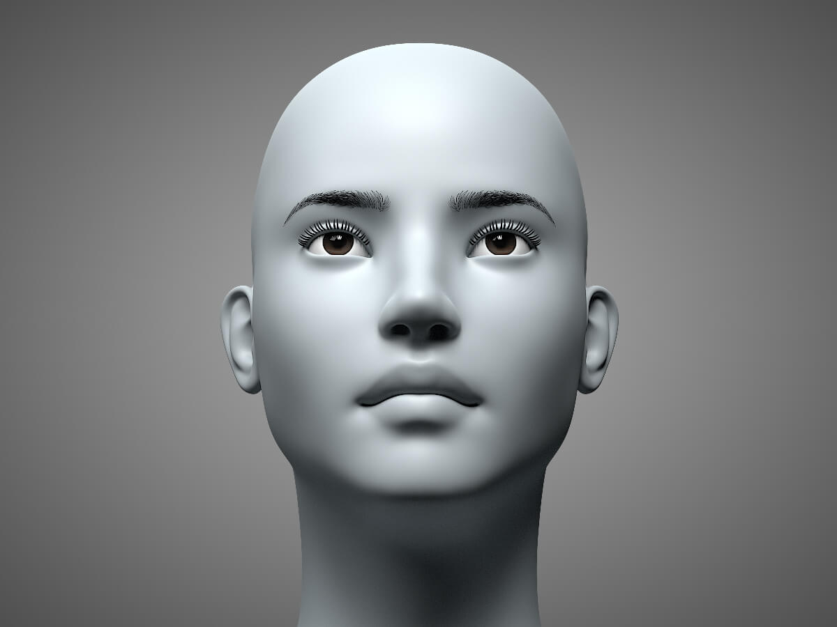 Female Head 1 - 3D Model by IndieArt