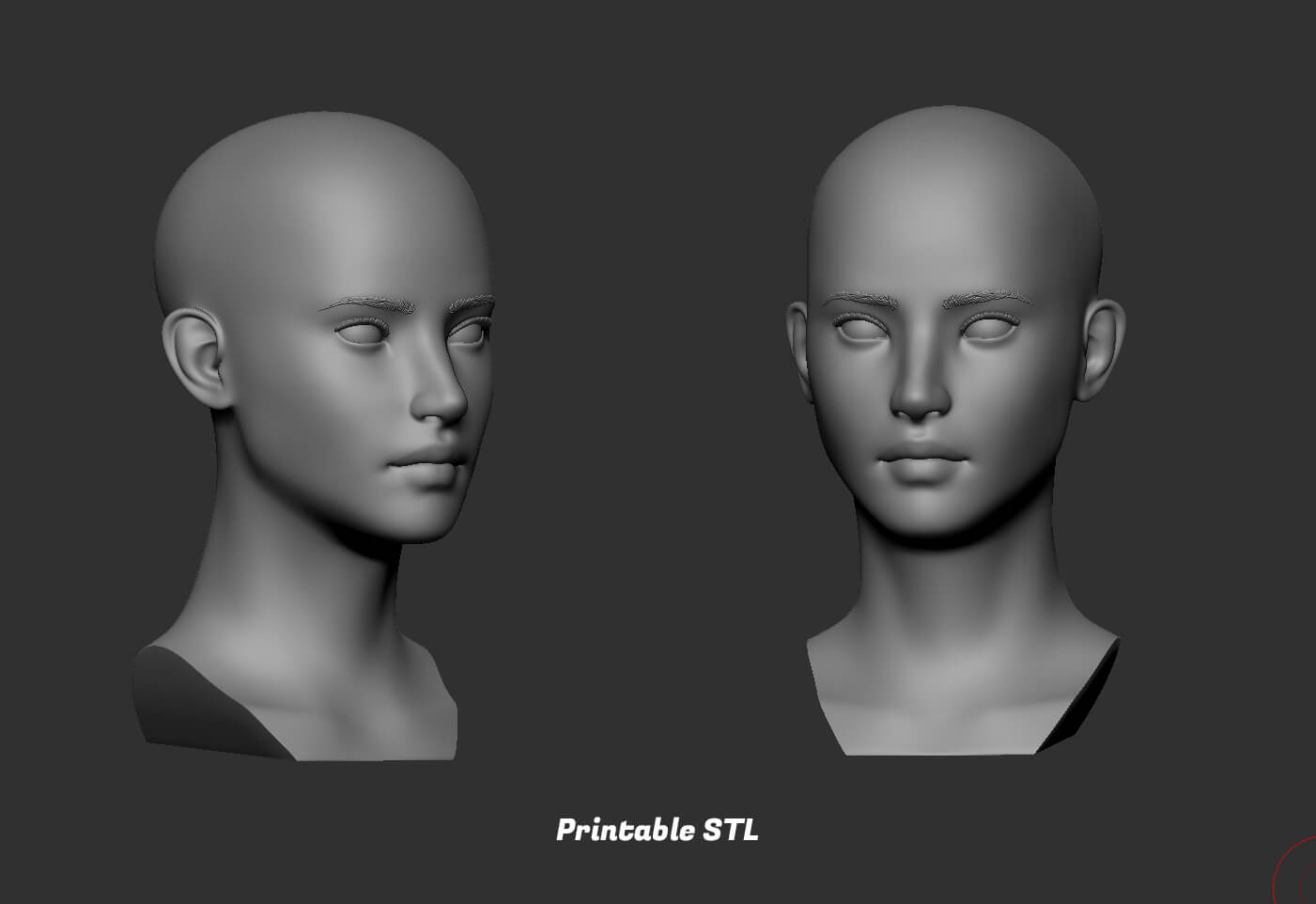 Female Head 1 - 3D Model by IndieArt