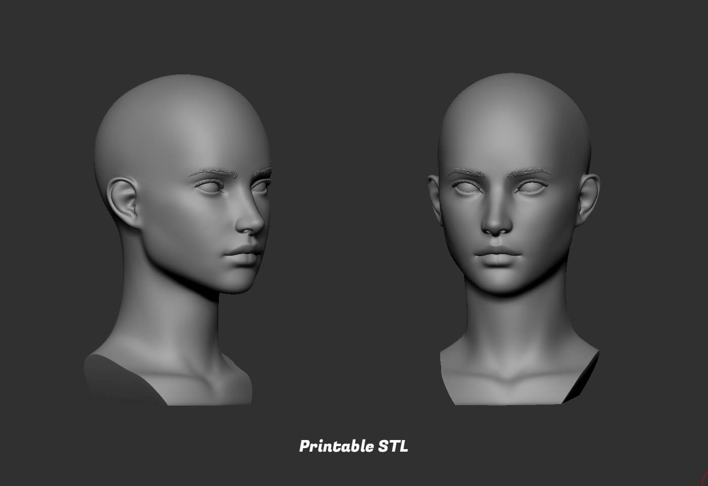Female Head 2 - 3D Model by IndieArt