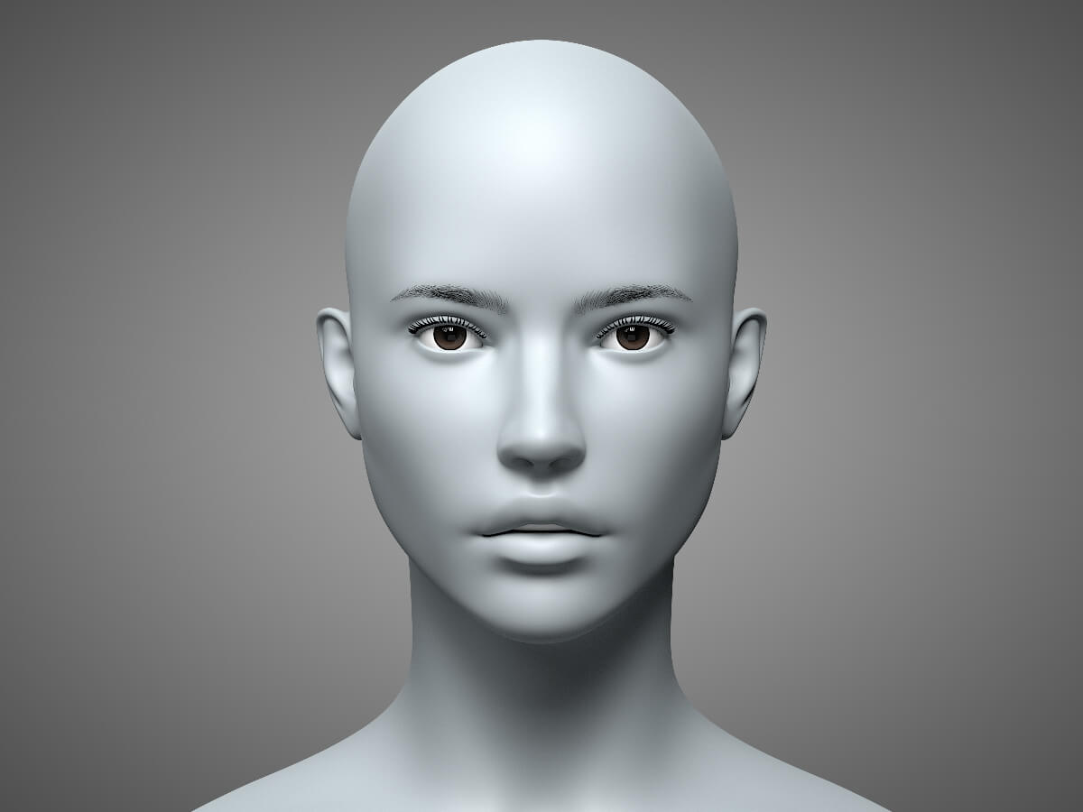 Female Head 3 - 3D Model by IndieArt