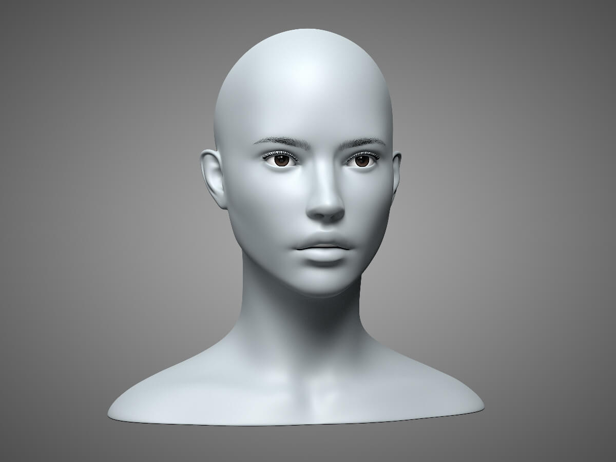 Female Head 3 - 3D Model by IndieArt