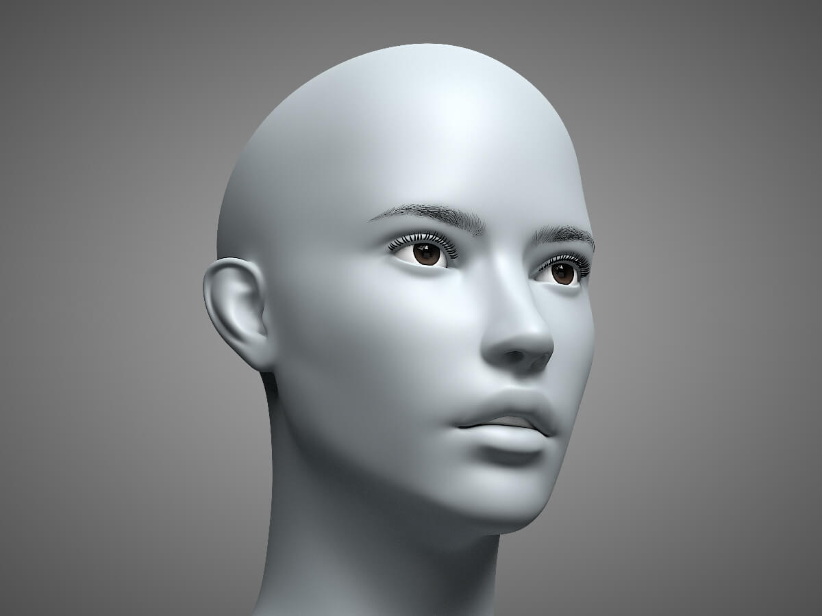 Female Head 3 - 3D Model by IndieArt