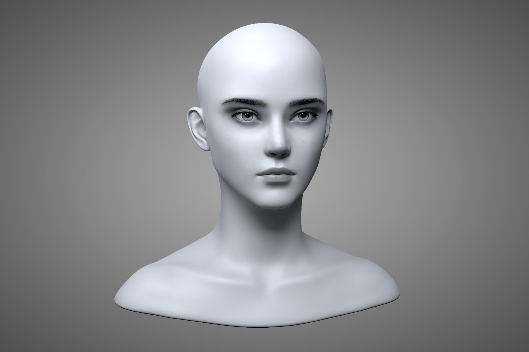 Young Female Head - 3D Model by IndieArt