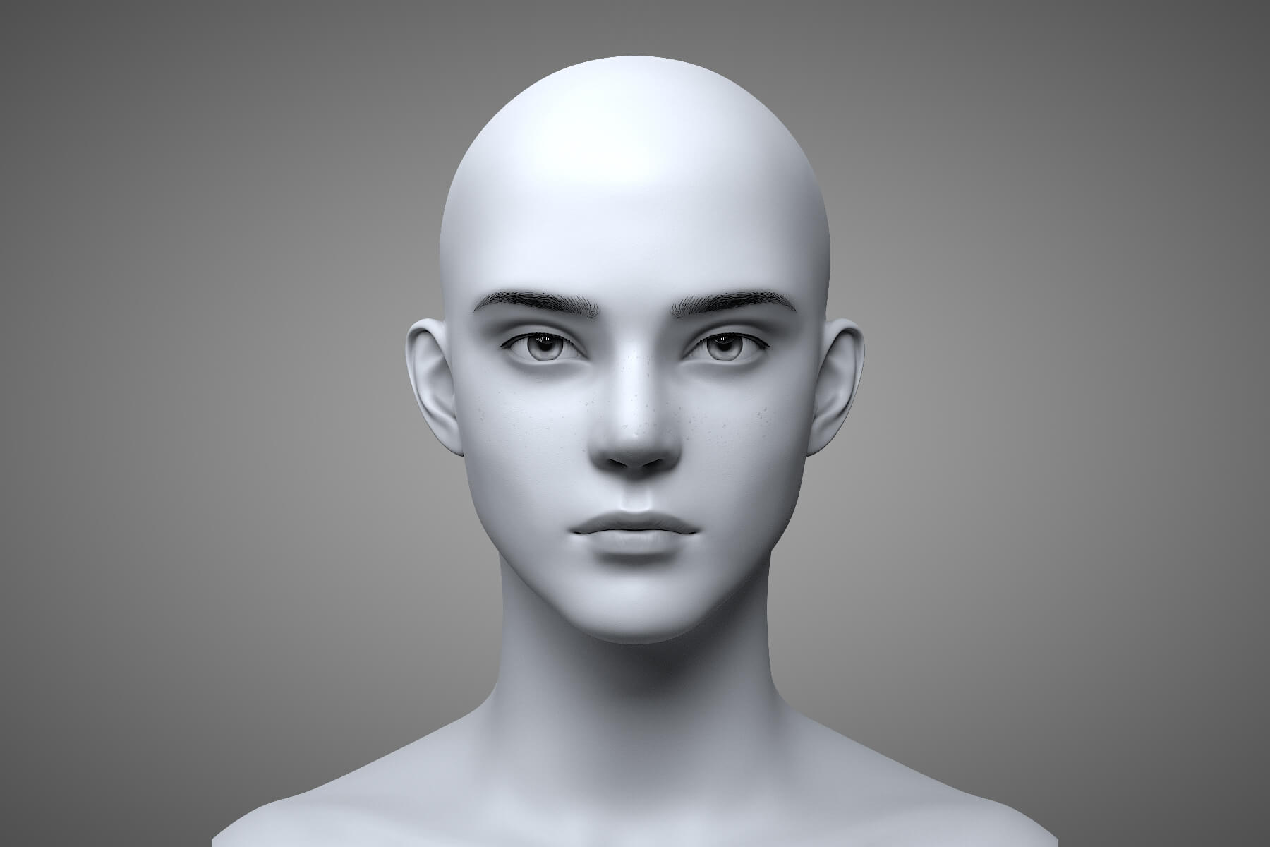 Young Male Head - 3D Model by IndieArt