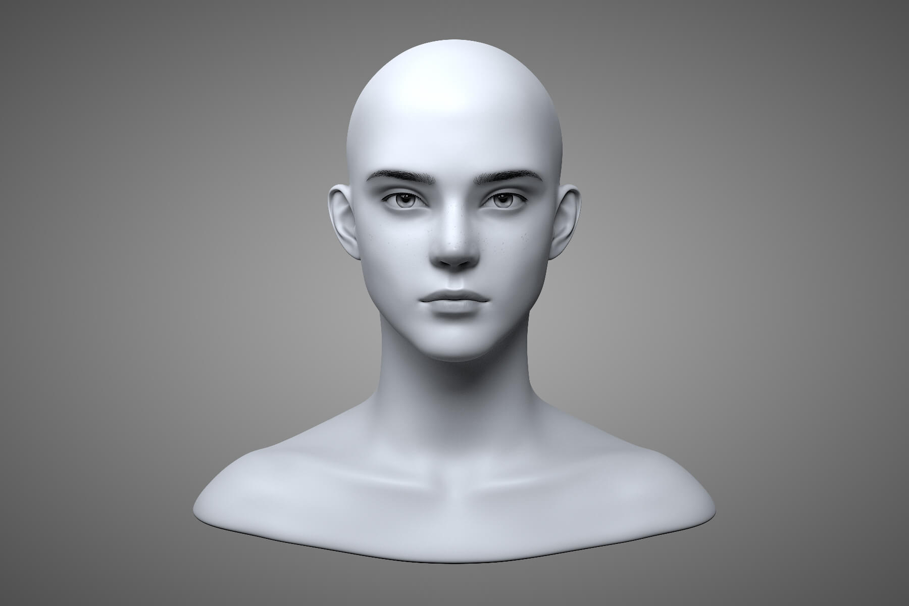 Young Male Head - 3D Model by IndieArt