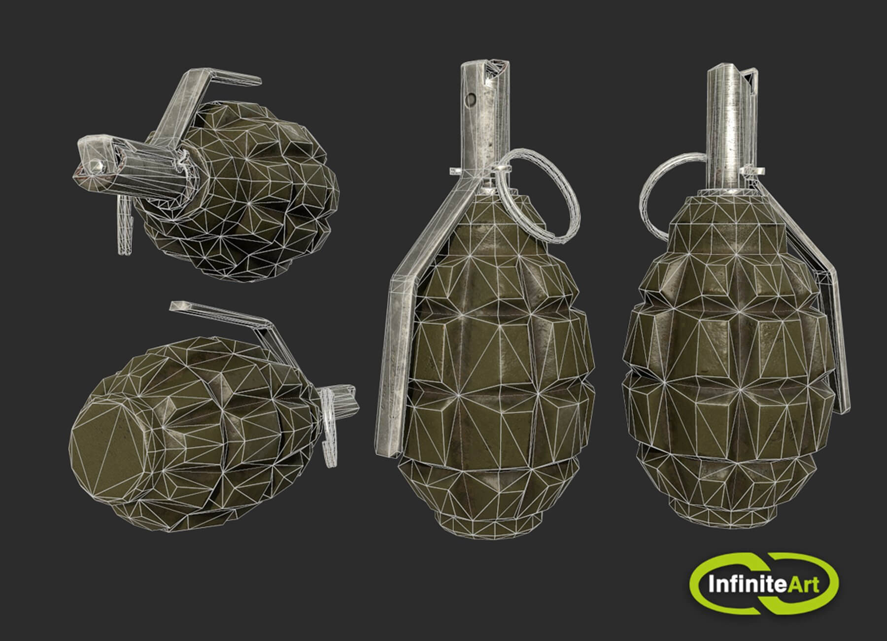 F-1 Grenade 3D Model by INFINITE ART SOLUTIONS
