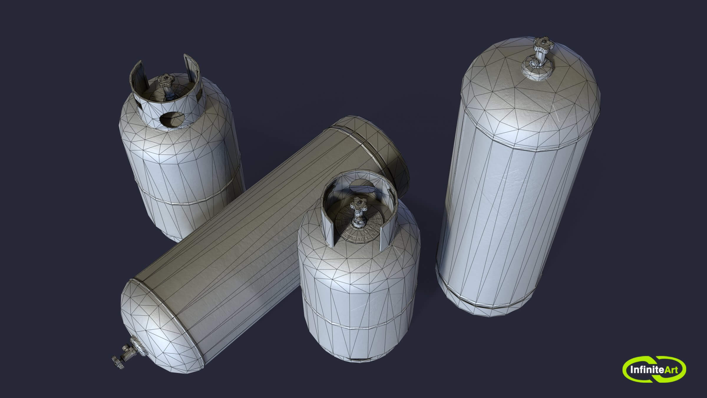 Gas Cylinders - 3D Model by INFINITE ART SOLUTIONS