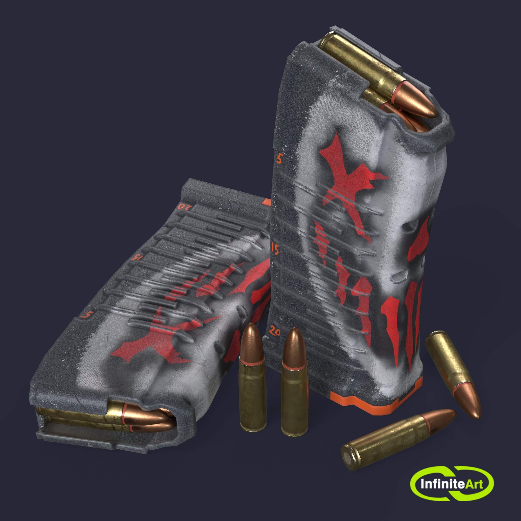Gun Magazines Accessories - 3D Model by INFINITE ART SOLUTIONS