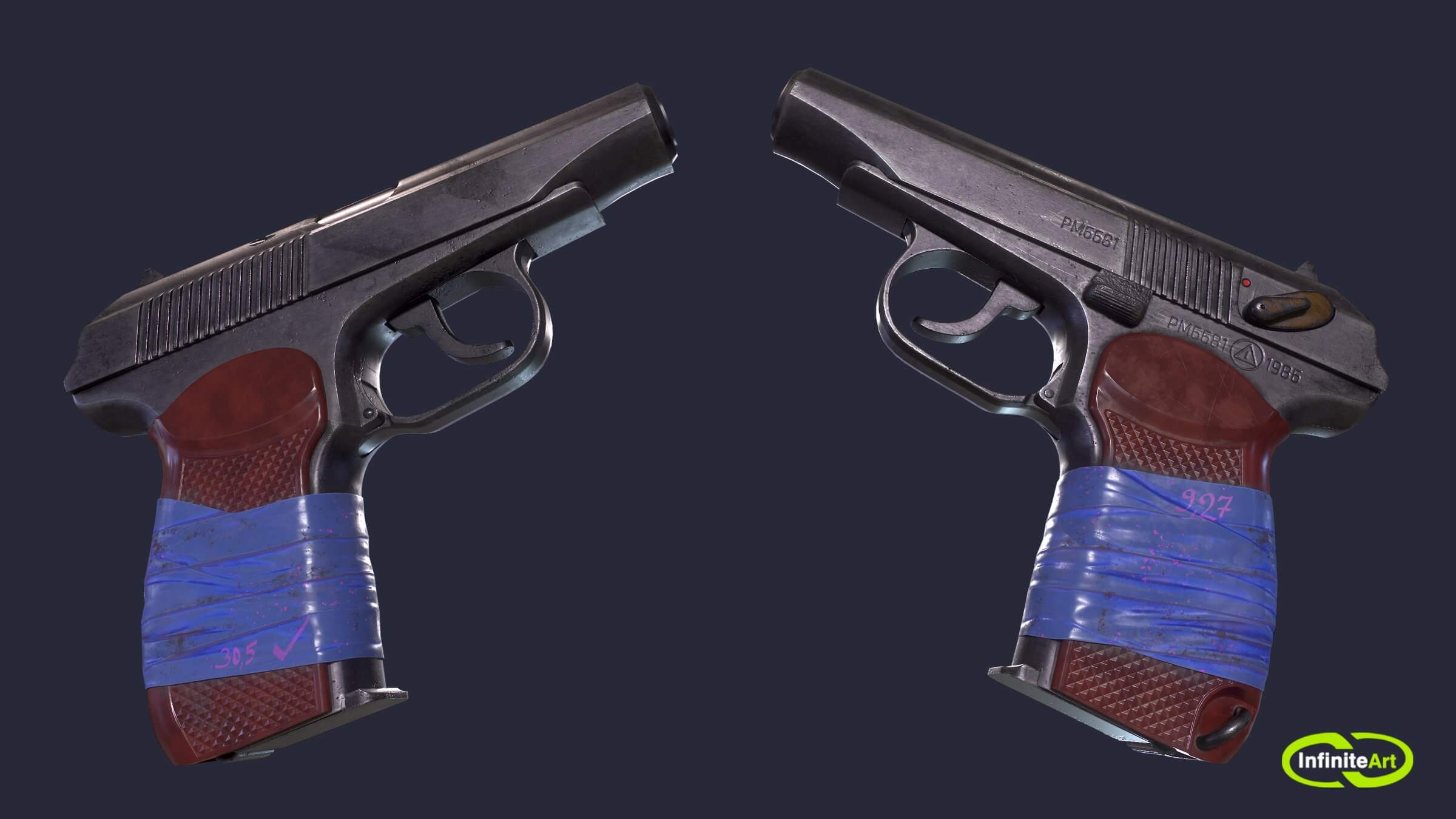 Makarov 's Pistol - 3D Model by INFINITE ART SOLUTIONS