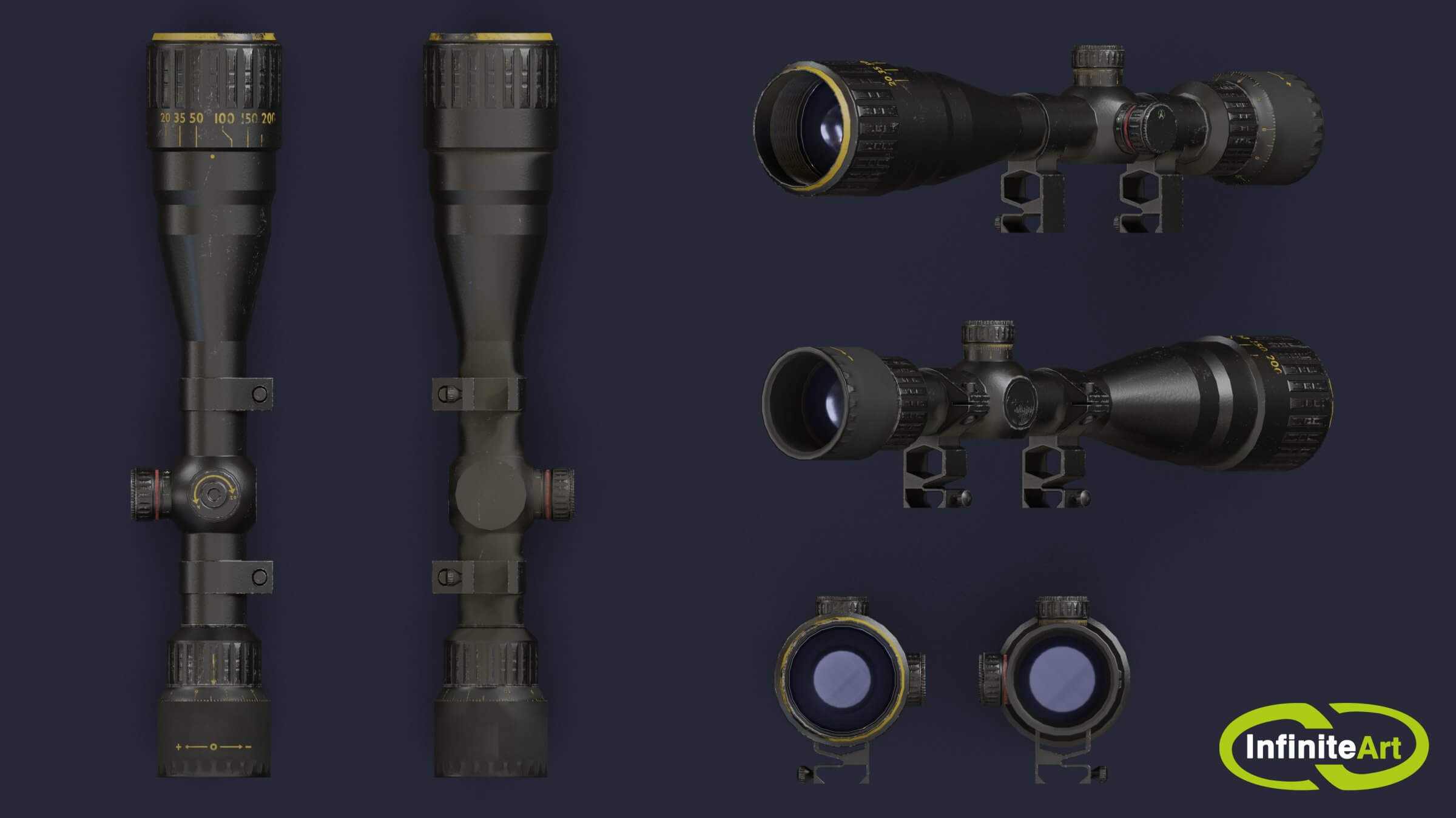 Sniper Scope - 3D Model by INFINITE ART SOLUTIONS