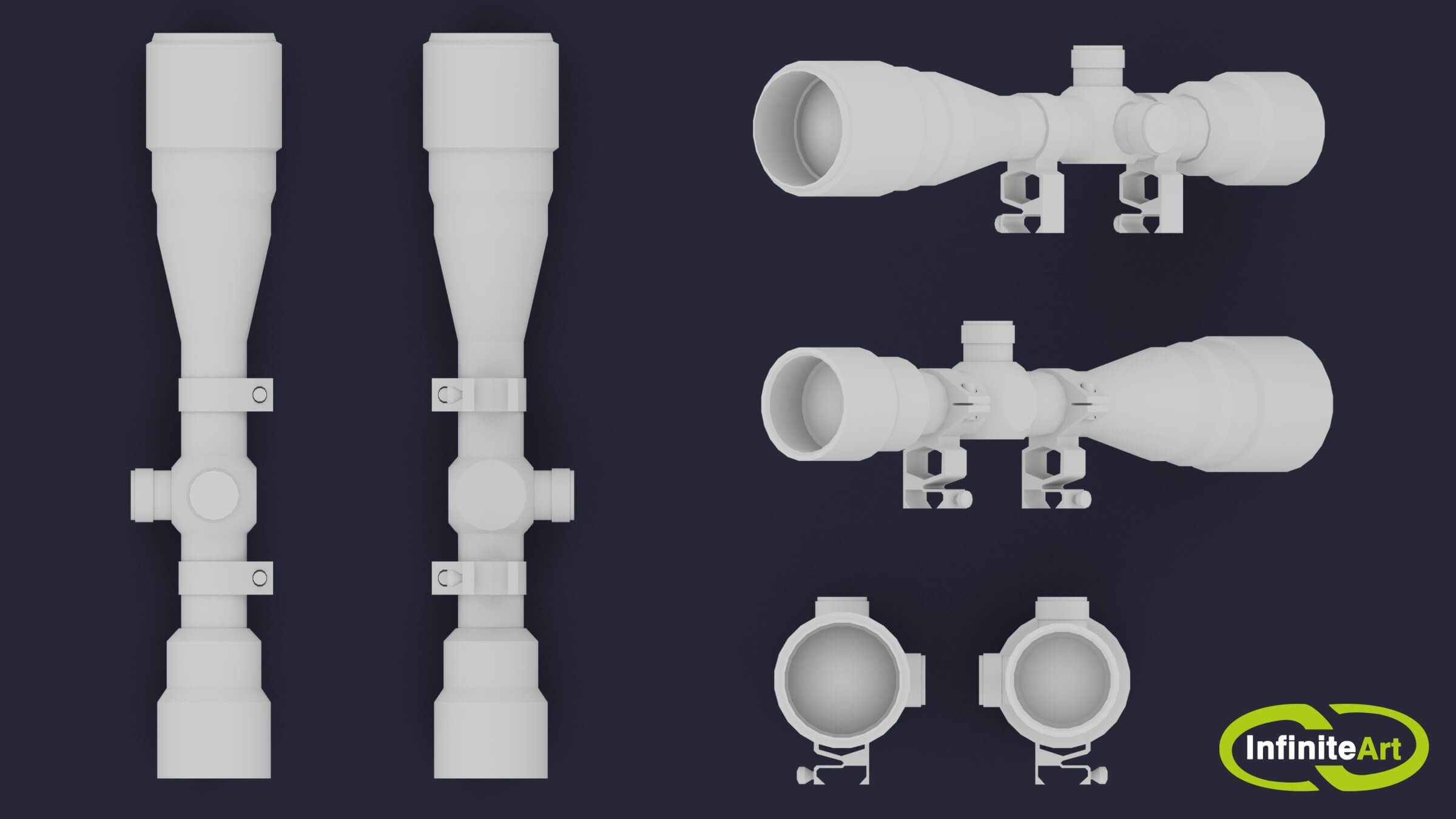 Sniper Scope - 3D Model by INFINITE ART SOLUTIONS