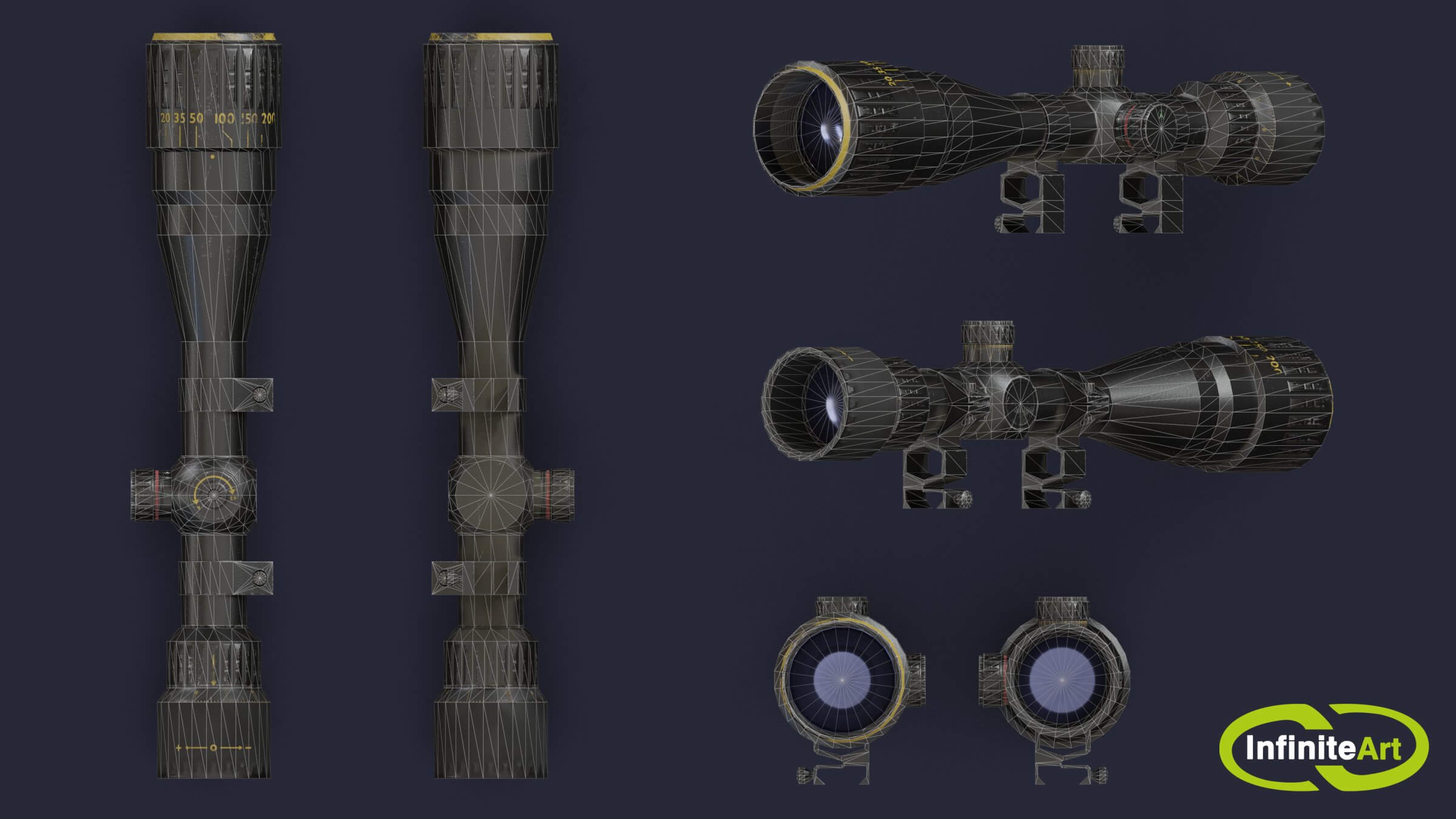 Sniper Scope - 3D Model by INFINITE ART SOLUTIONS
