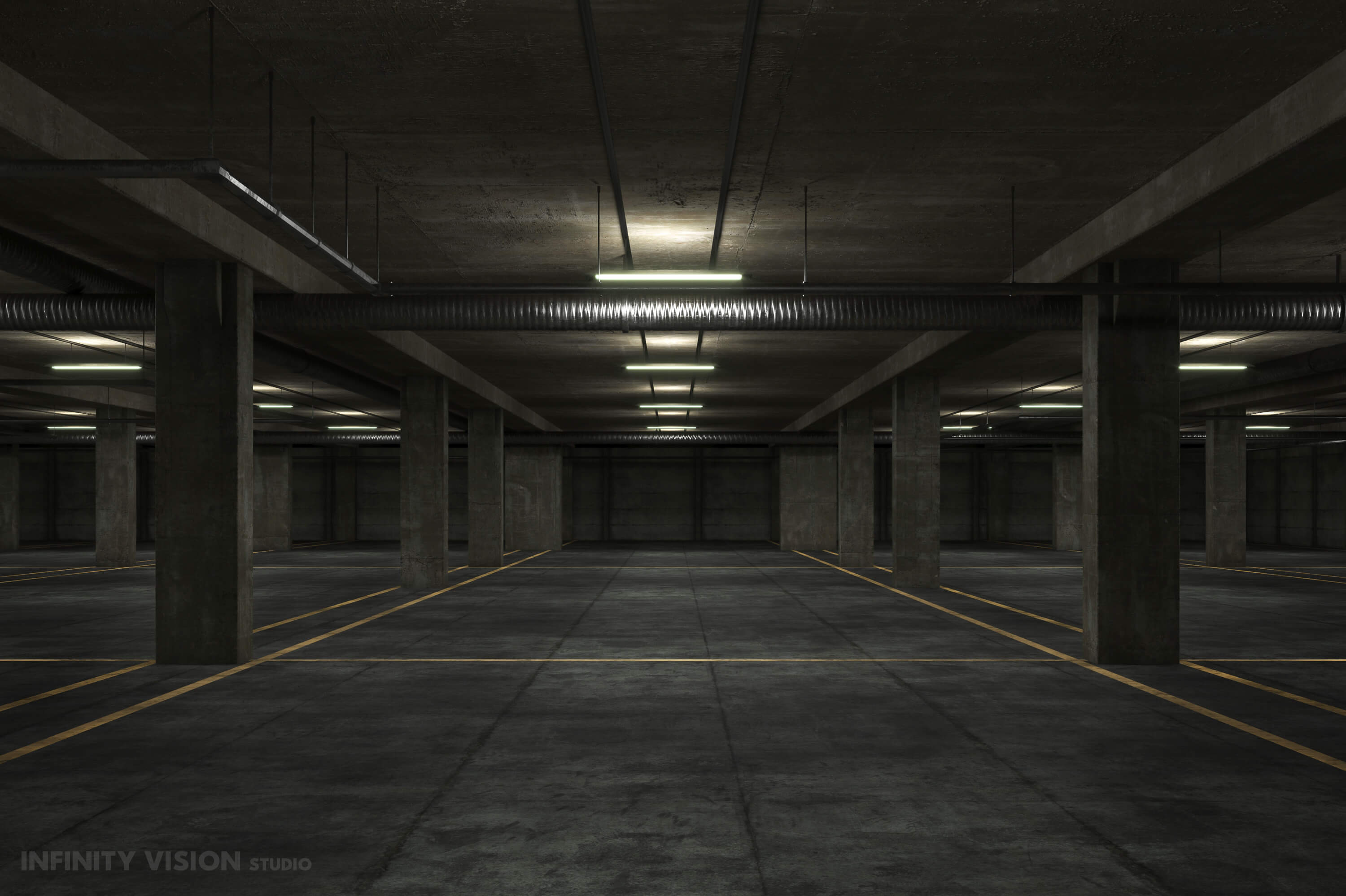 Basement Low Poly Underground Parking - 3D Model by infinity vision
