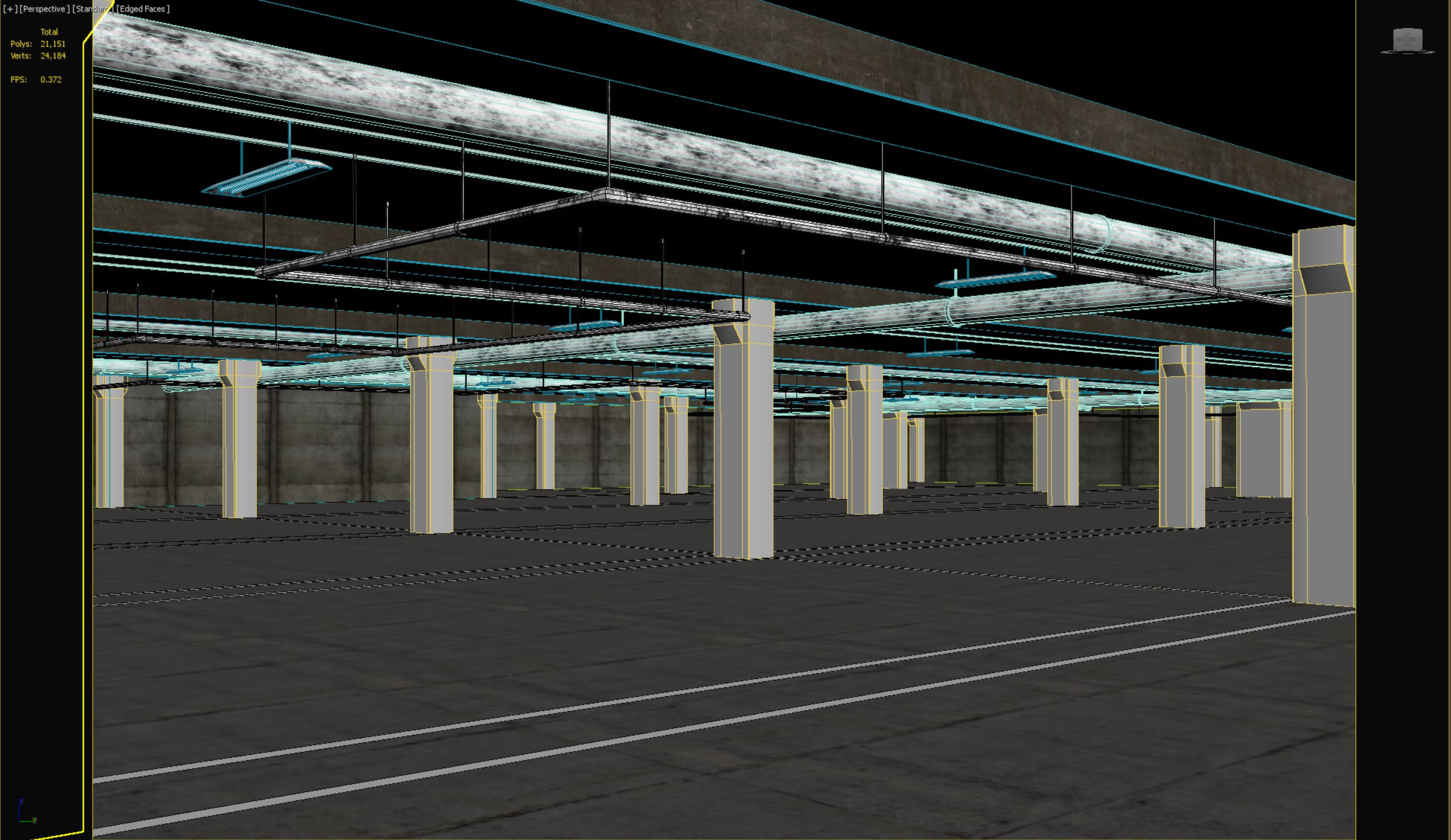 Basement Low Poly Underground Parking - 3D Model by infinity vision