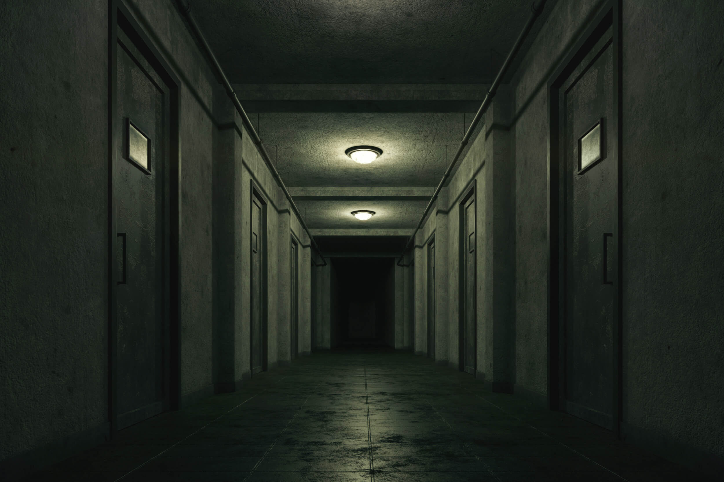Old dark scary corridor 01 3D Render by infinity vision