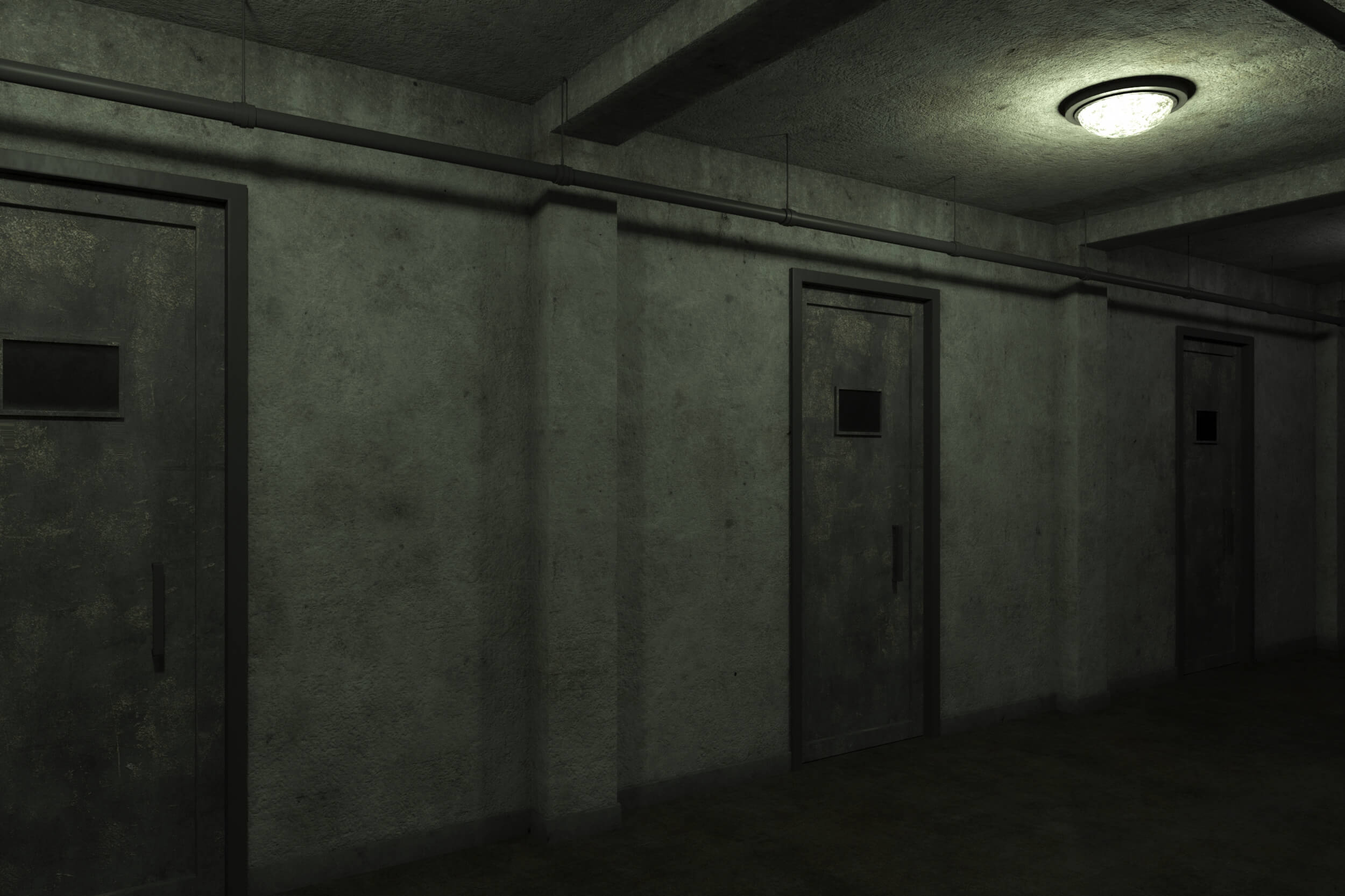 Old dark scary corridor 01 3D Render by infinity vision