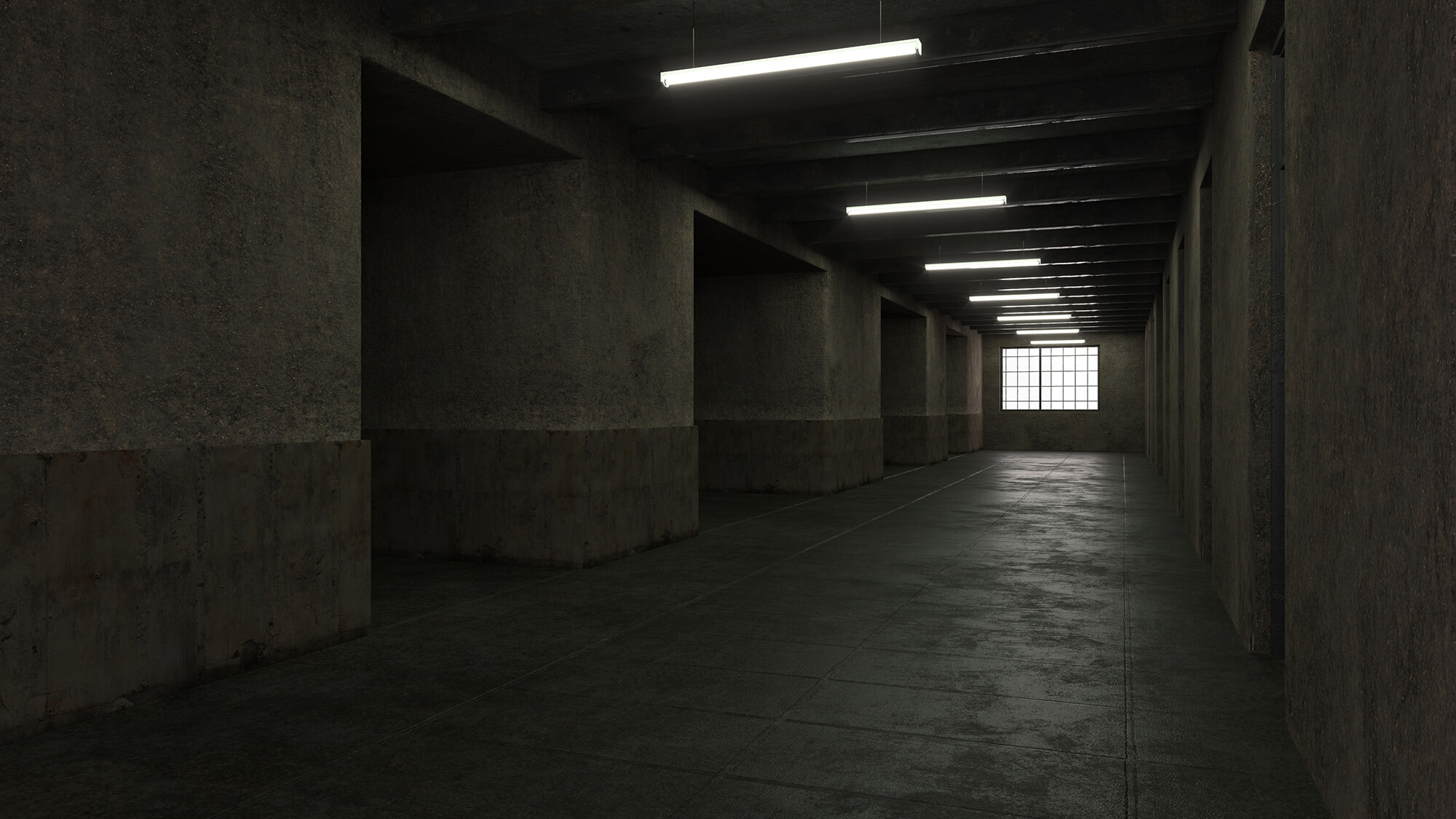 Old dark scary corridor 02 3D Render | RenderHub Gallery
