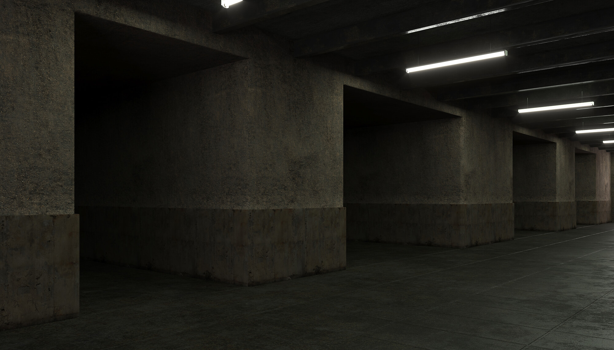 Old dark scary corridor 02 3D Render | RenderHub Gallery