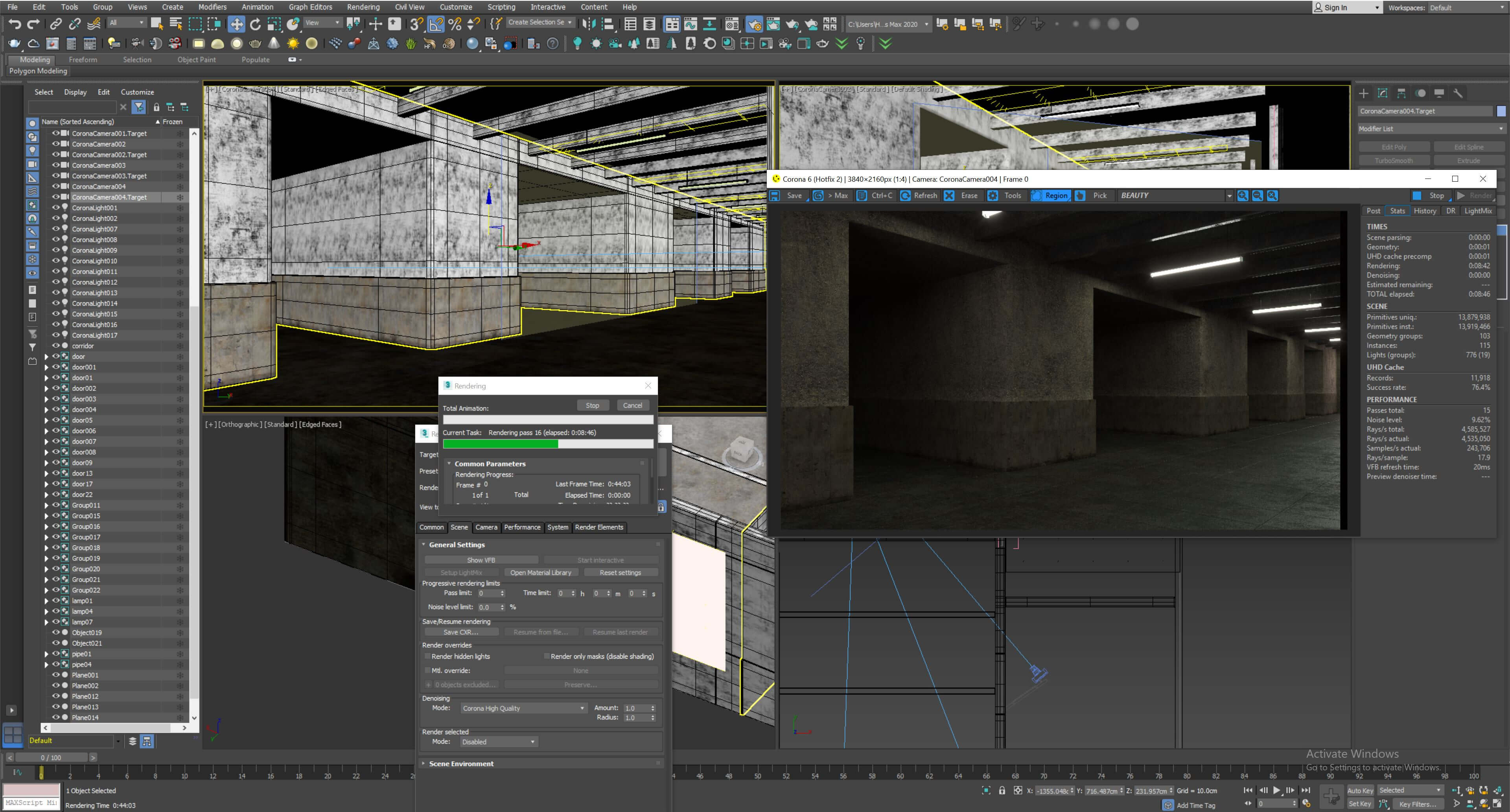 Old dark scary corridor 02 3D Render | RenderHub Gallery