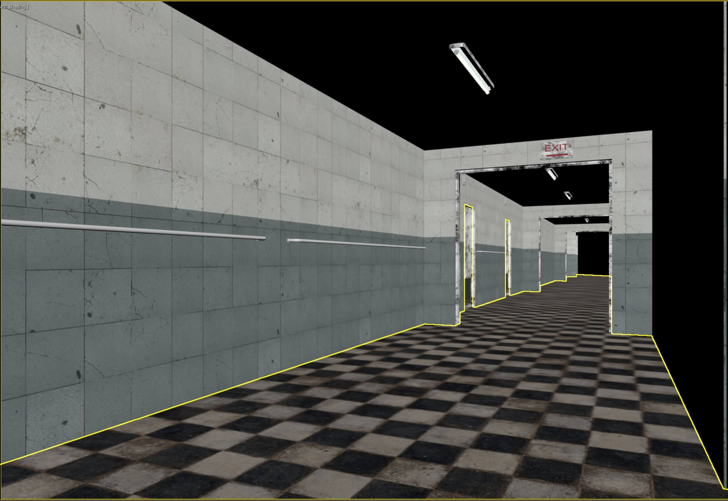 Low Poly Old Dark scary Corridor 07 - 3D Model by infinity vision
