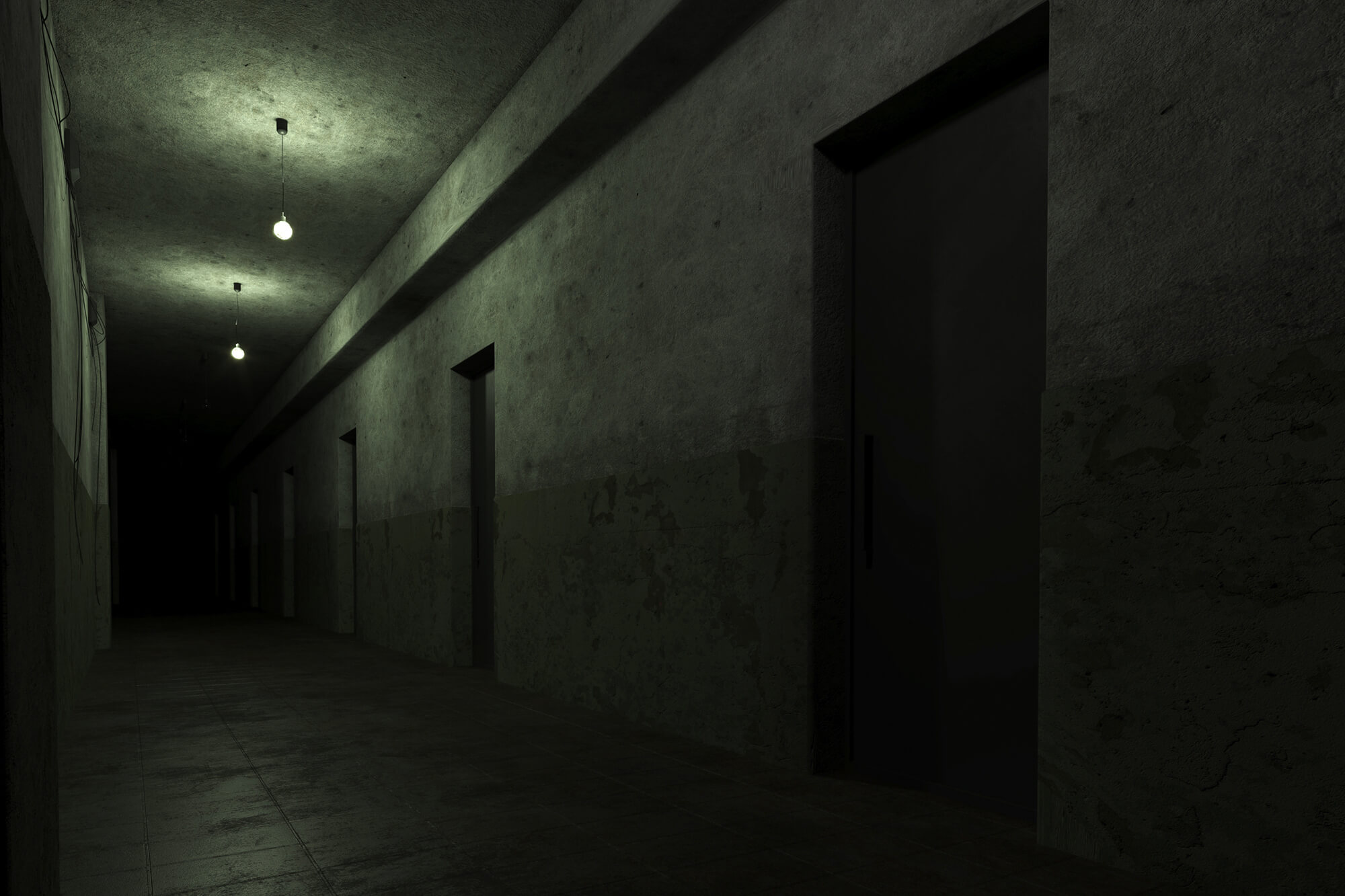 Old Dark Scary Corridor 04 With Ghost - 3D Model by infinity vision