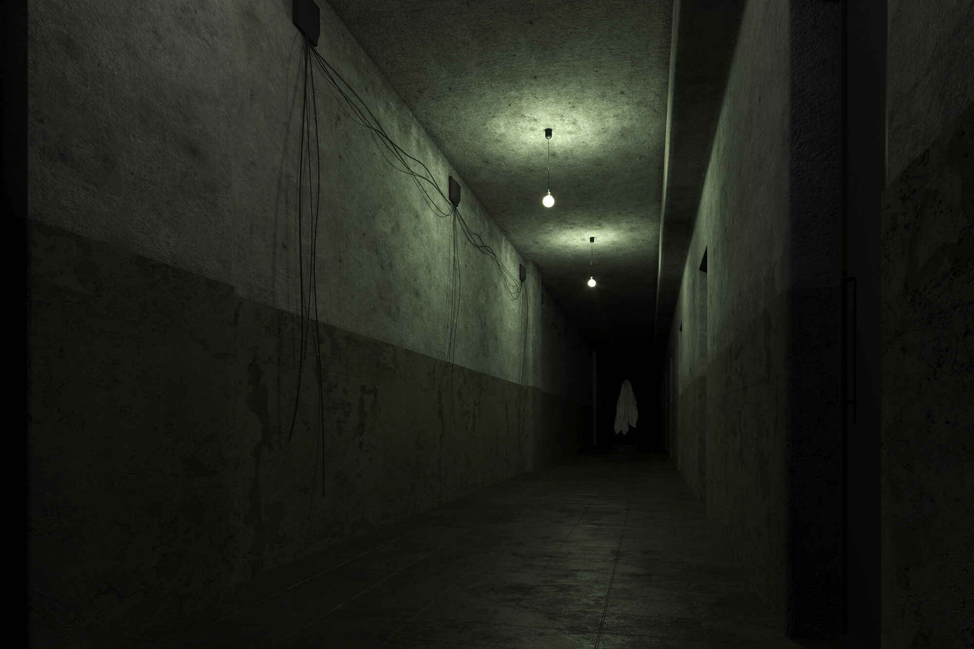 Old Dark Scary Corridor 04 With Ghost - 3D Model by infinity vision
