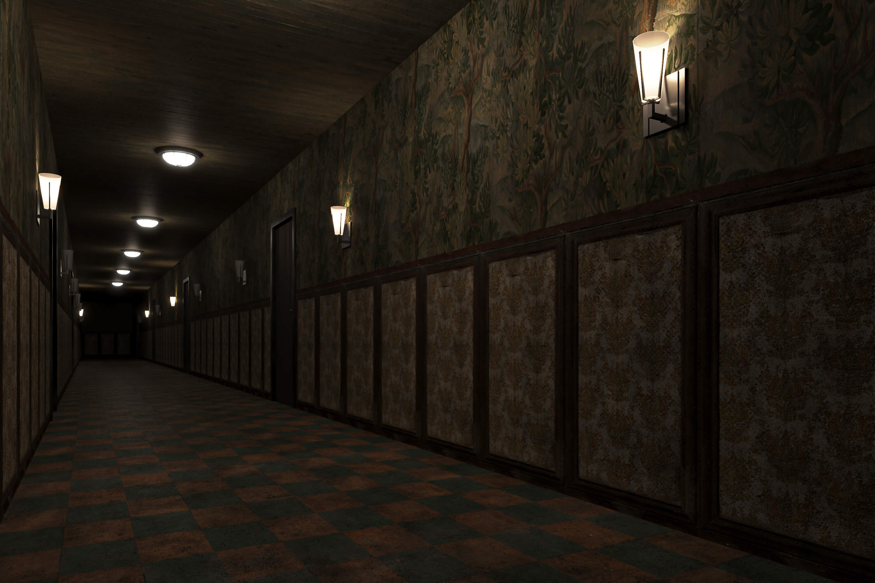 Old Dark Scary Corridor 05 - 3D Model by infinity vision