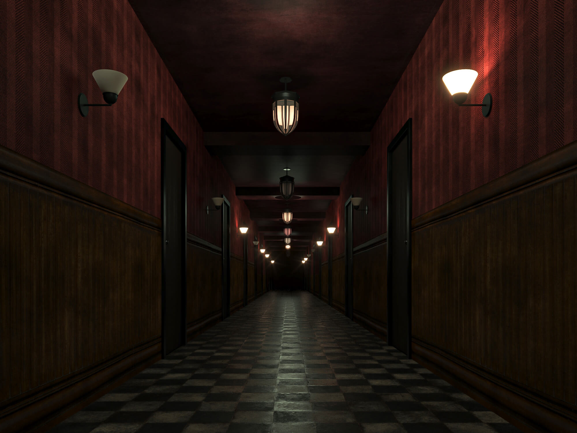 Old Dark Scary Corridor 10 - 3D Model by infinity vision