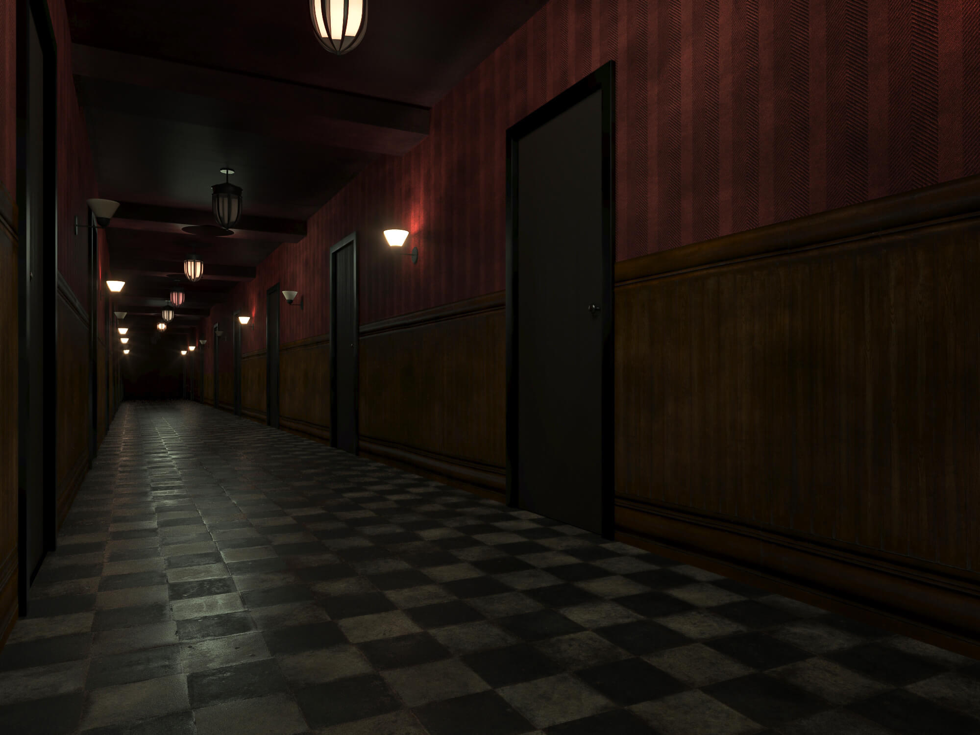 Old Dark Scary Corridor 10 - 3D Model by infinity vision