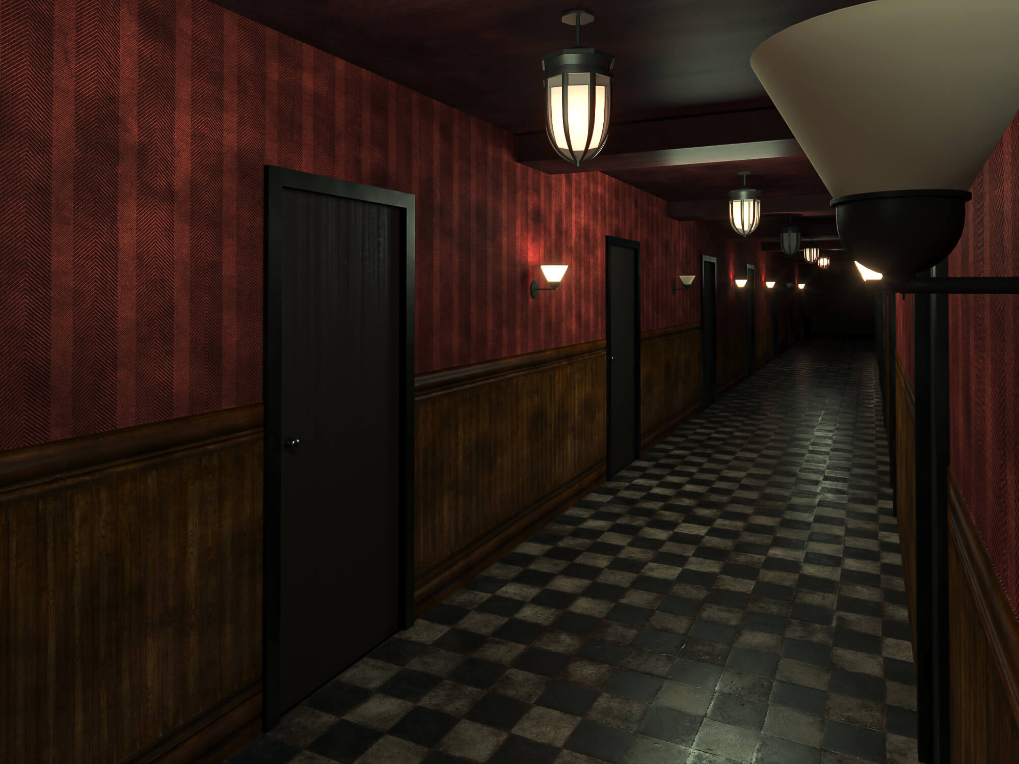 Old Dark Scary Corridor 10 - 3D Model by infinity vision