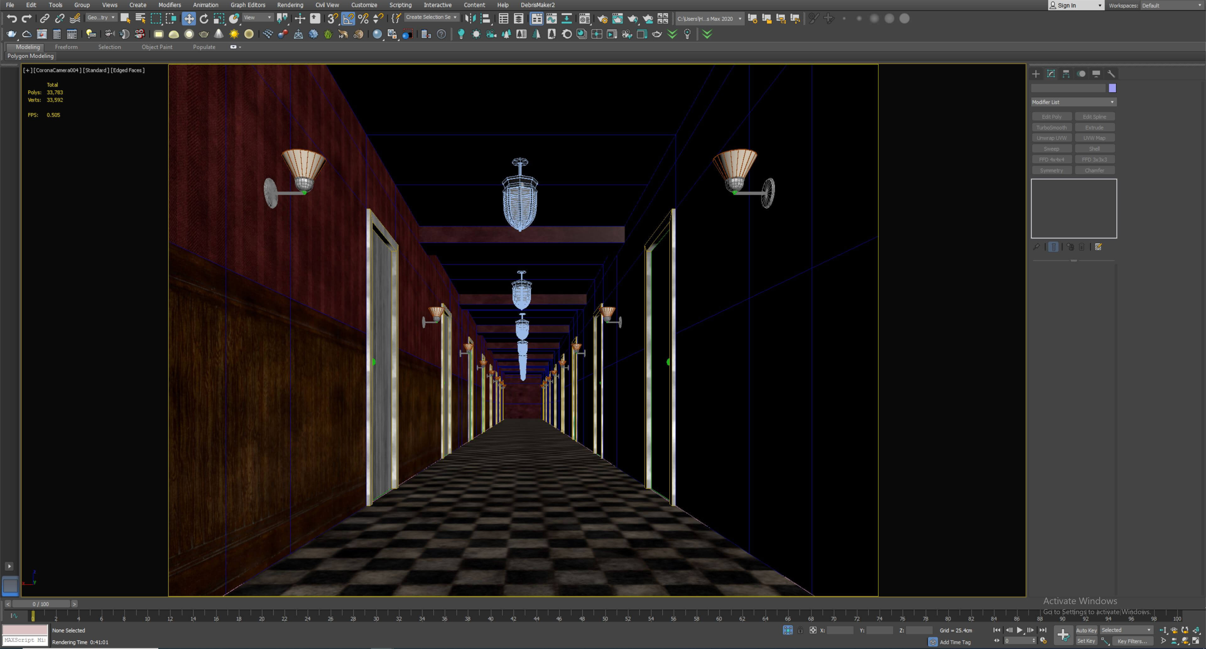 Old Dark Scary Corridor 10 - 3D Model by infinity vision