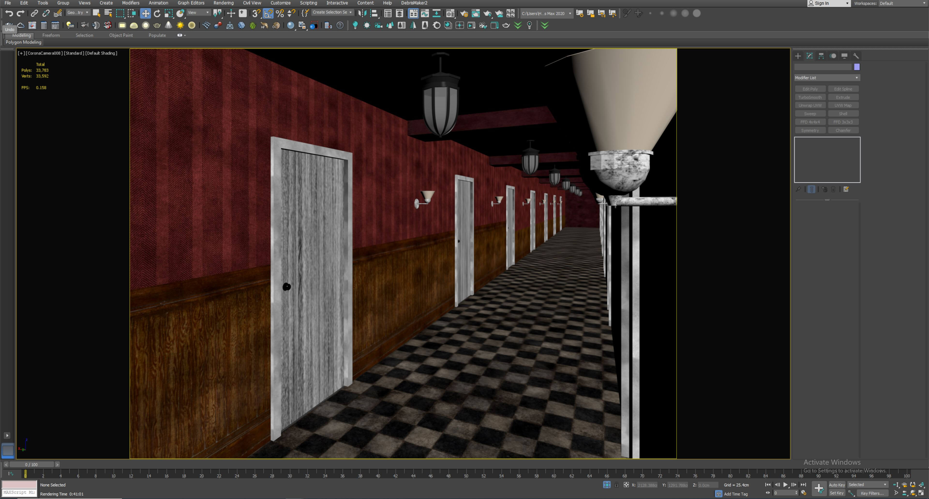 Old Dark Scary Corridor 10 - 3D Model by infinity vision