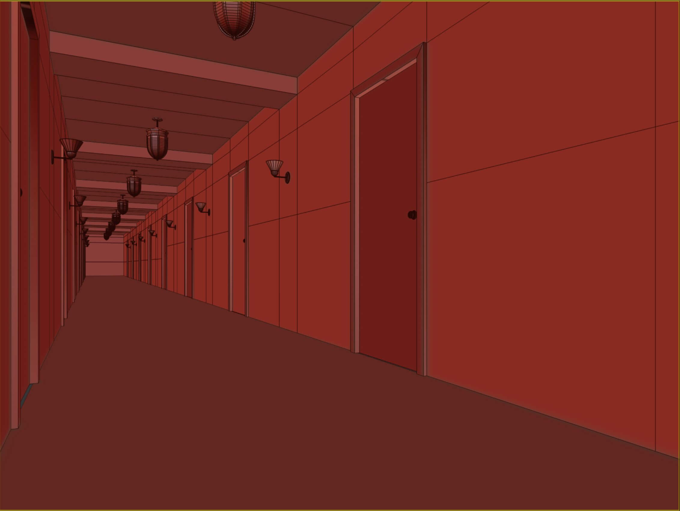 Old Dark Scary Corridor 10 - 3D Model by infinity vision