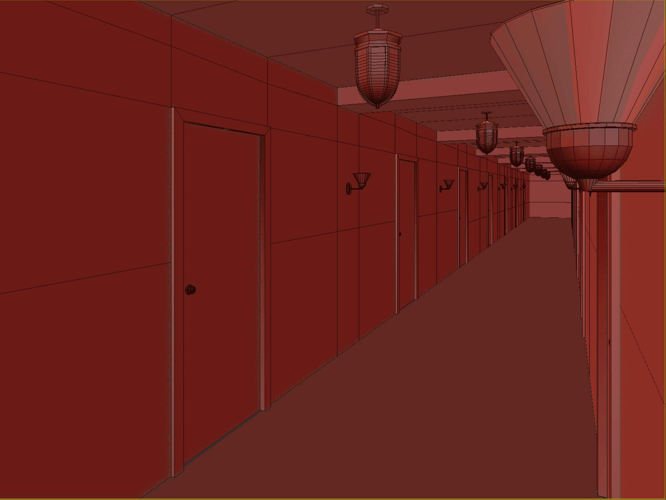 Old Dark Scary Corridor 10 - 3D Model by infinity vision
