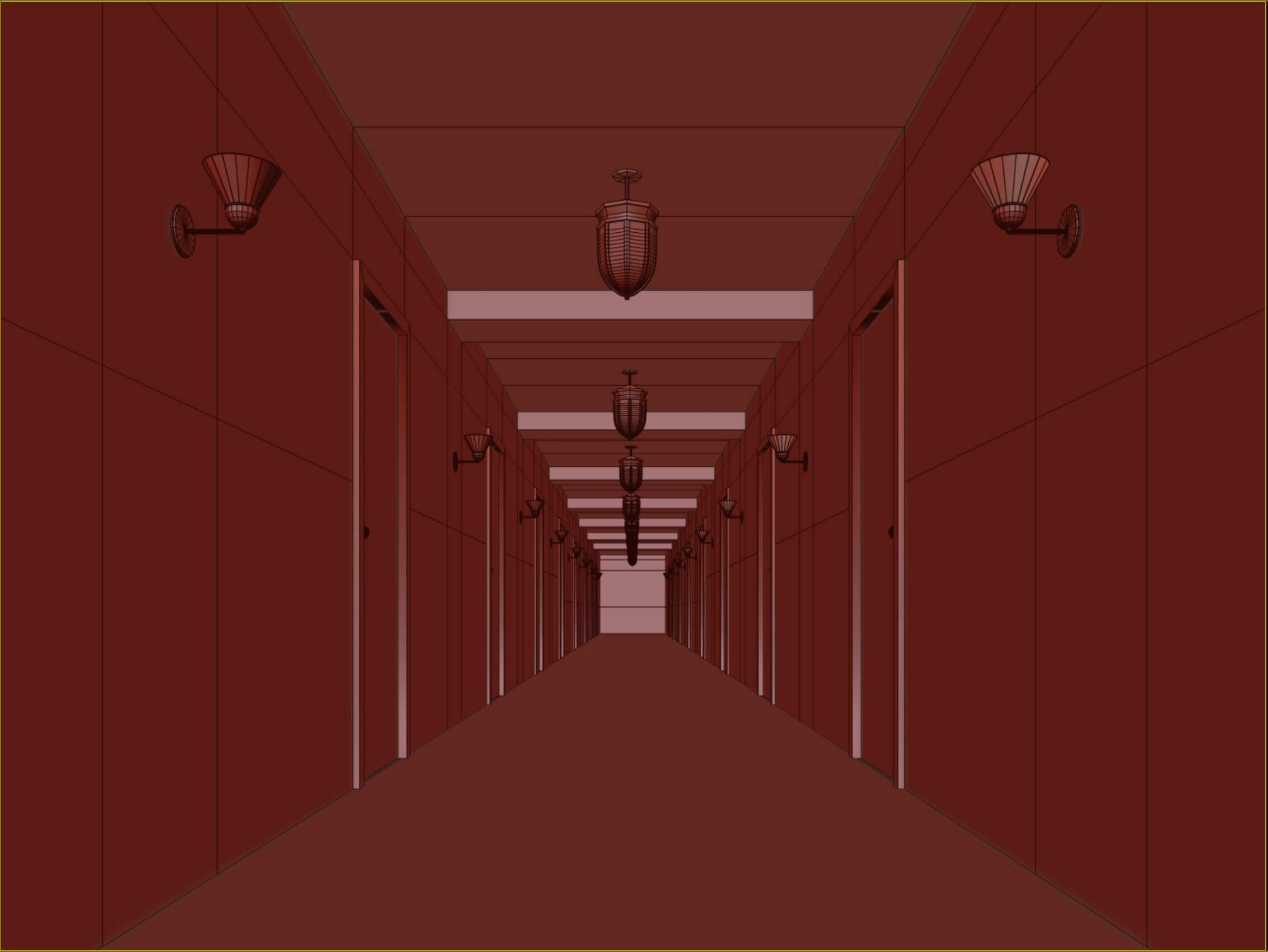 Old Dark Scary Corridor 10 - 3D Model by infinity vision