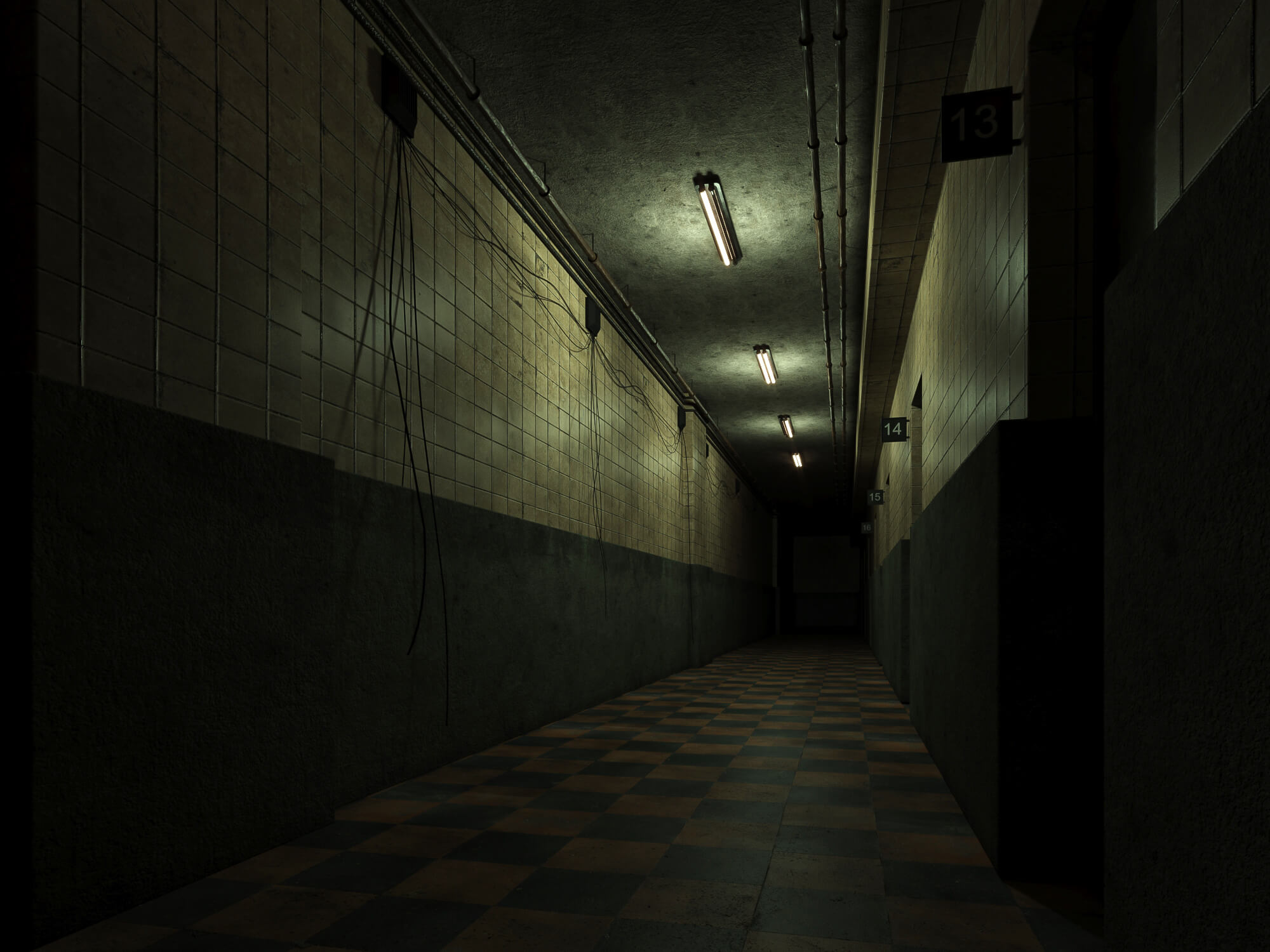 Old Dark Scary Corridor 11 - 3D Model by infinity vision
