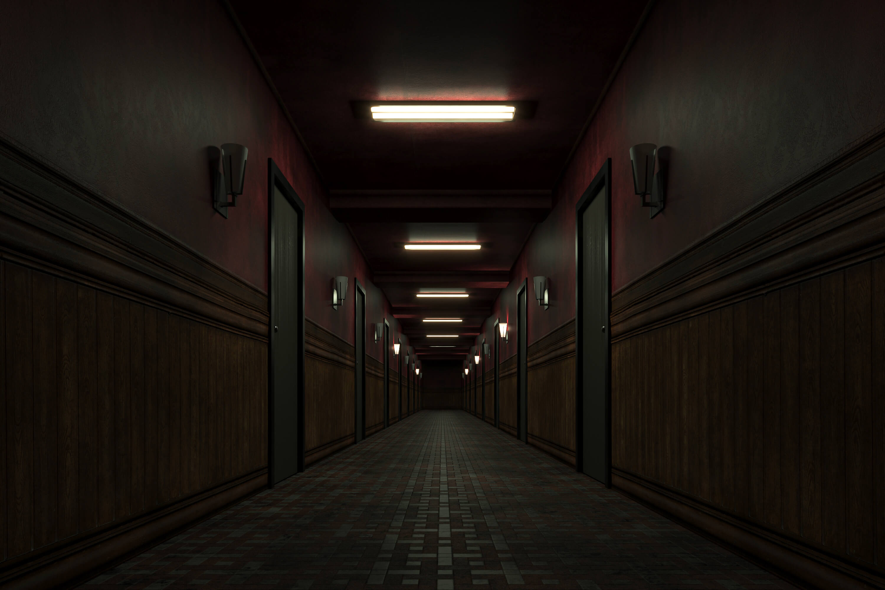 Old Dark Scary Red Corridor 03 - 3D Model by infinity vision