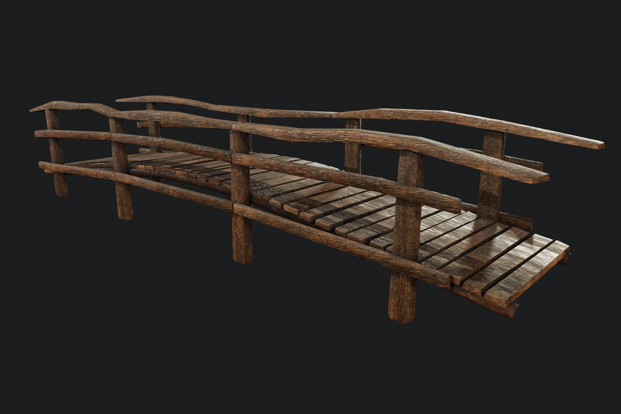 Old Wooden Medival Bridge - 3D Model by infinity vision