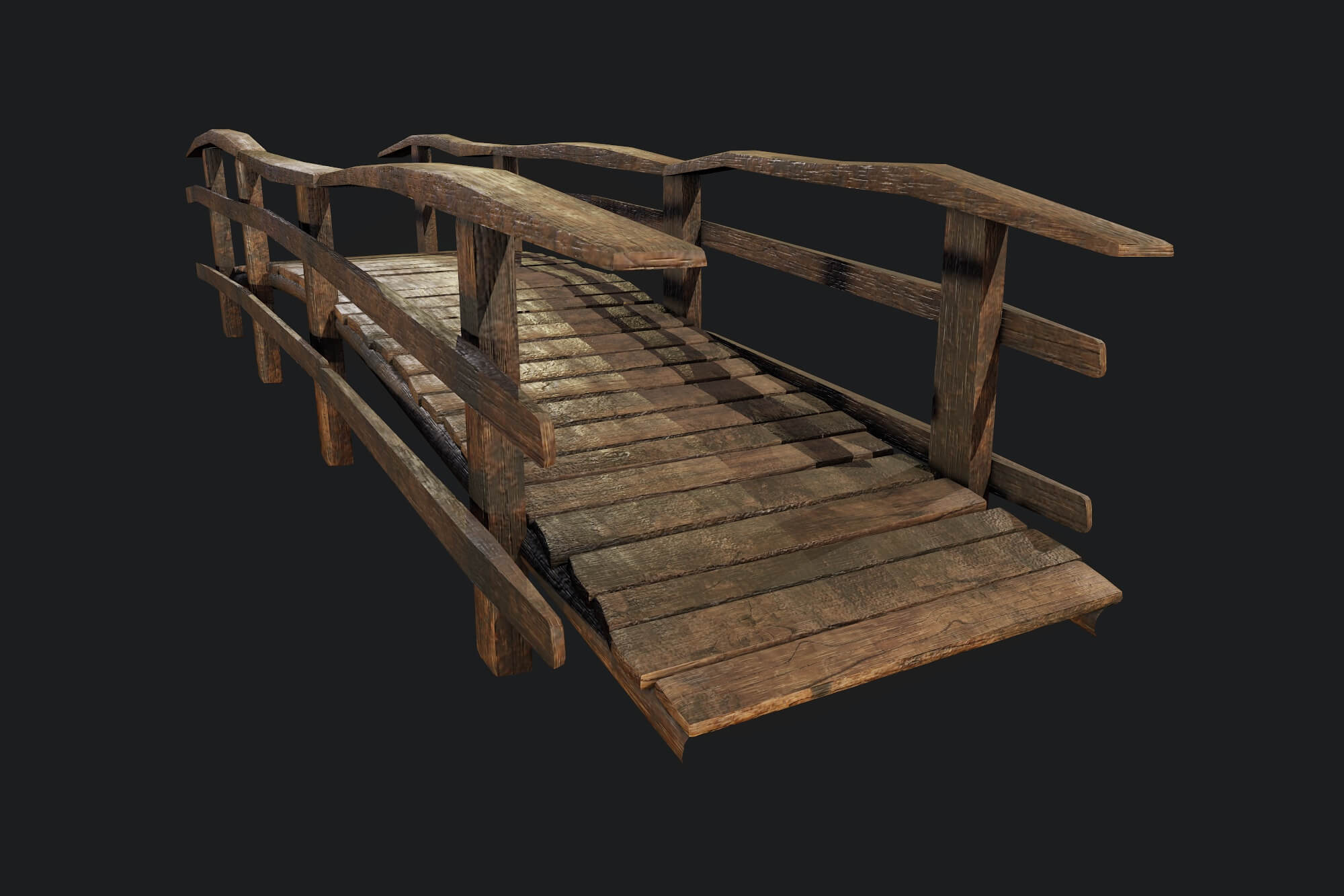 Old Wooden Medival Bridge - 3D Model by infinity vision