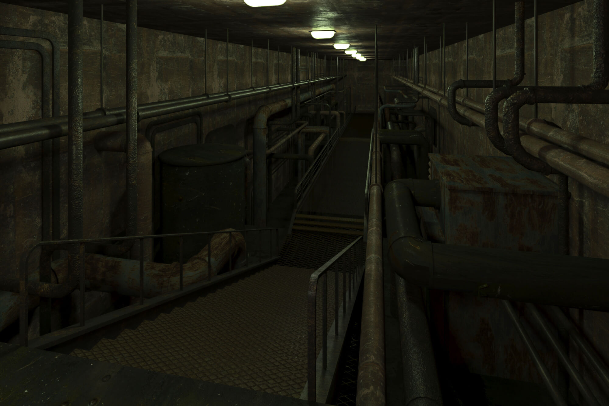 Rusty Plumbing Basement With Pipes - 3D Model by infinity vision