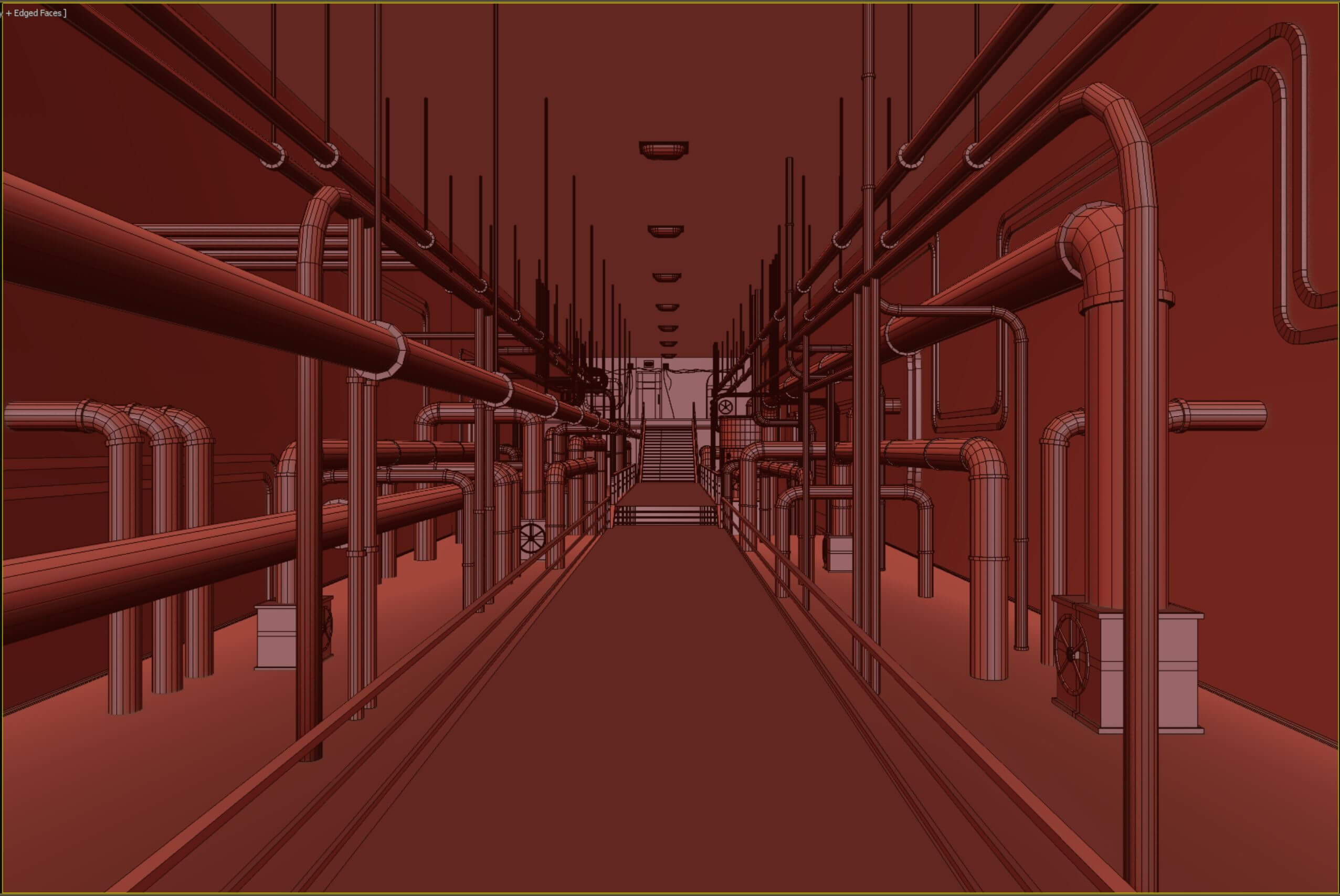 Rusty Plumbing Basement With Pipes - 3D Model by infinity vision