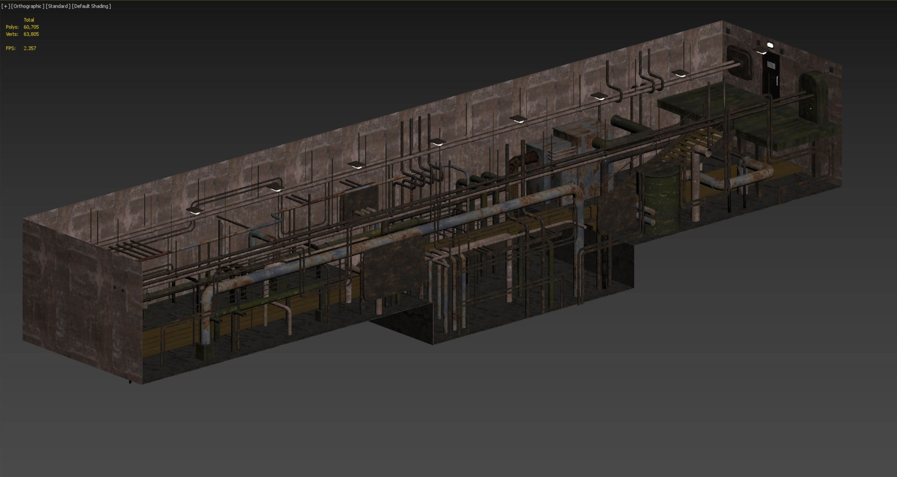 Rusty Plumbing Basement With Pipes - 3D Model by infinity vision