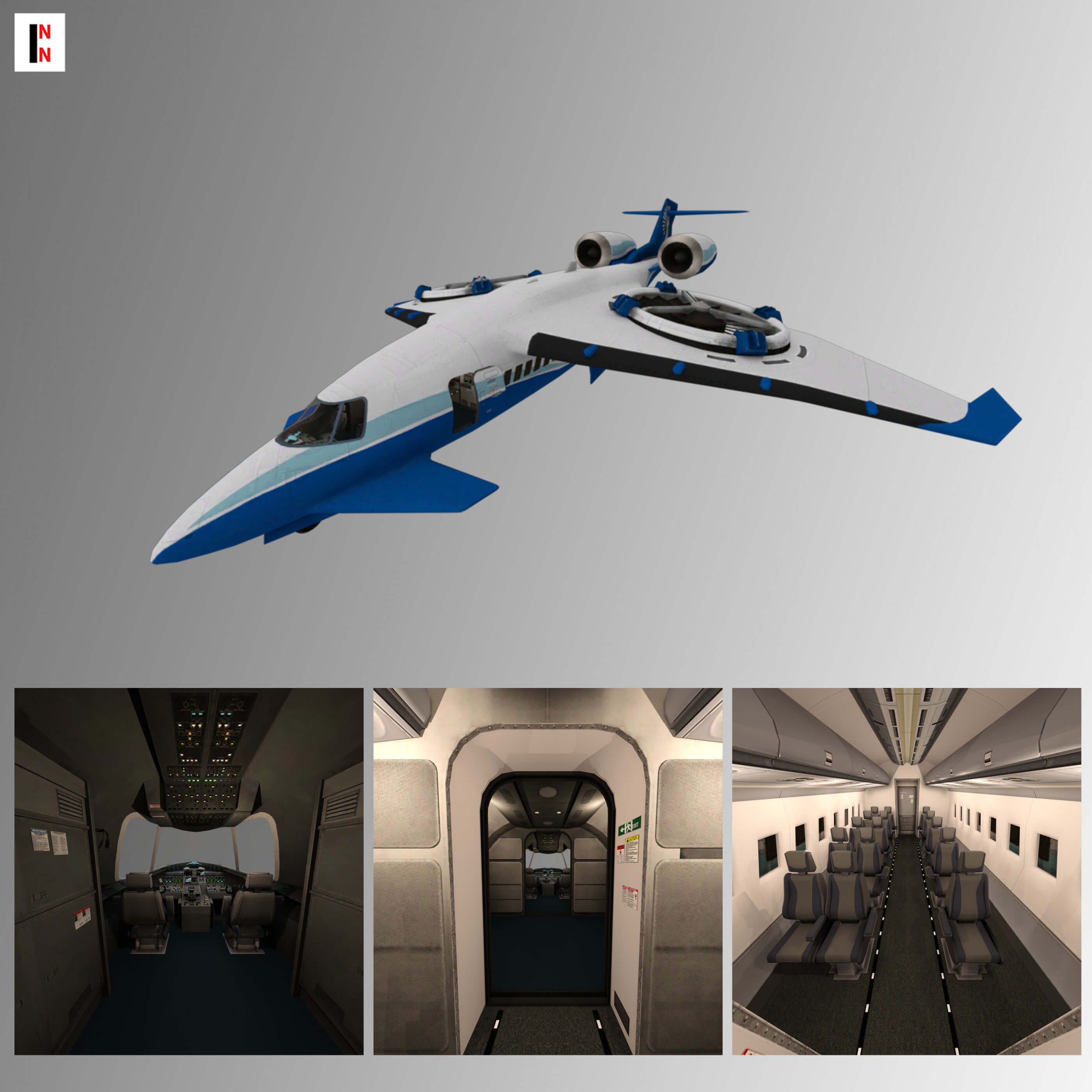 BO2 Aircraft With Interior - Daz Content by INN