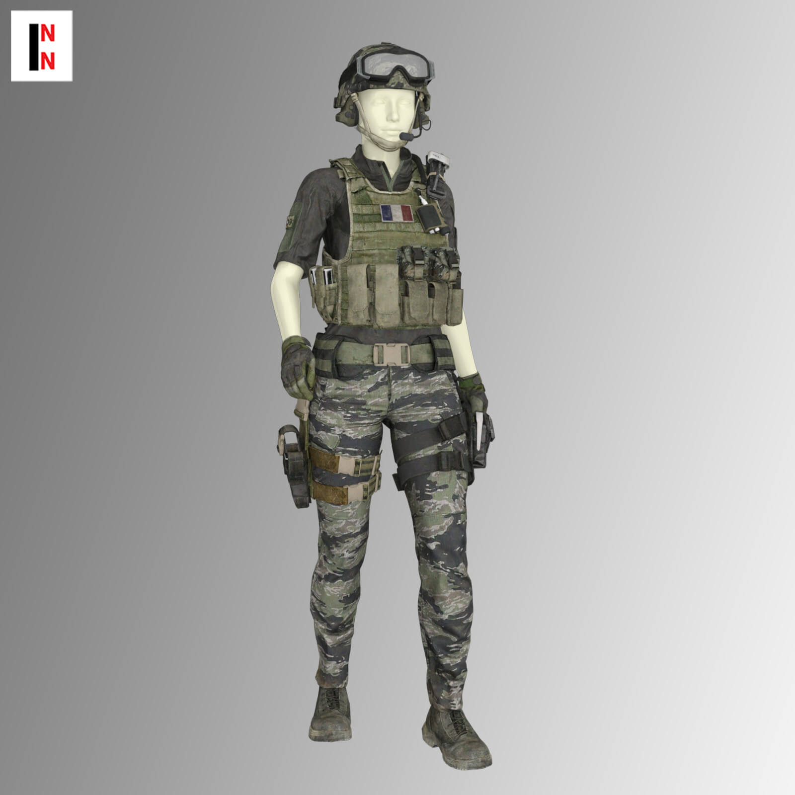 COD - Domino Urban Assault Outfit for Genesis 8 Female Daz Content by INN