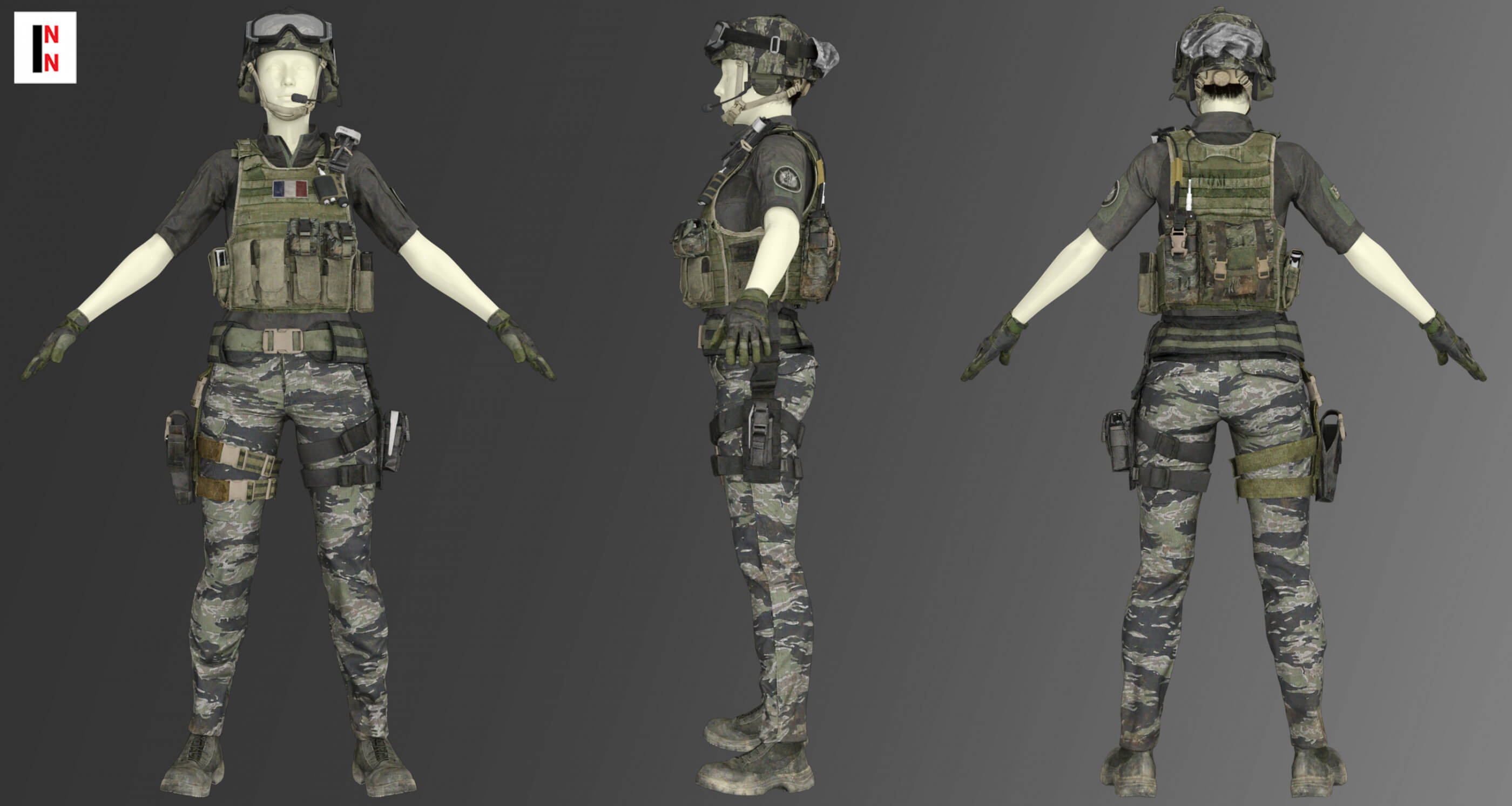 COD - Domino Urban Assault Outfit for Genesis 8 Female Daz Content by INN