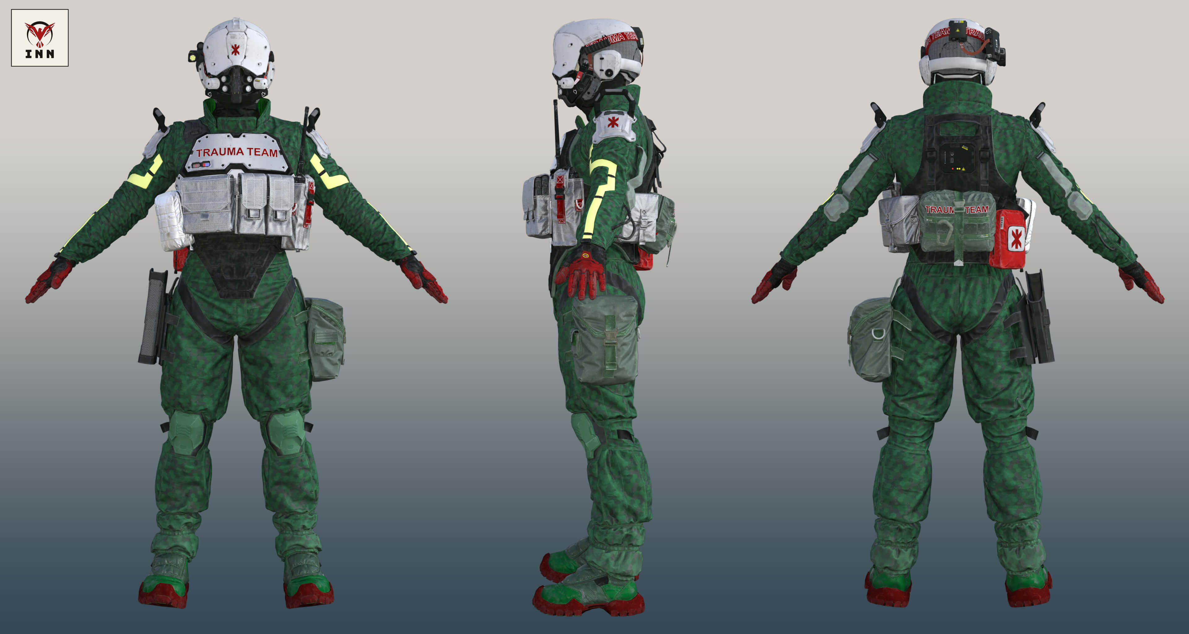 CP - Trauma Team Outfit for Genesis 8 Male & Genesis 9 Daz Content by INN