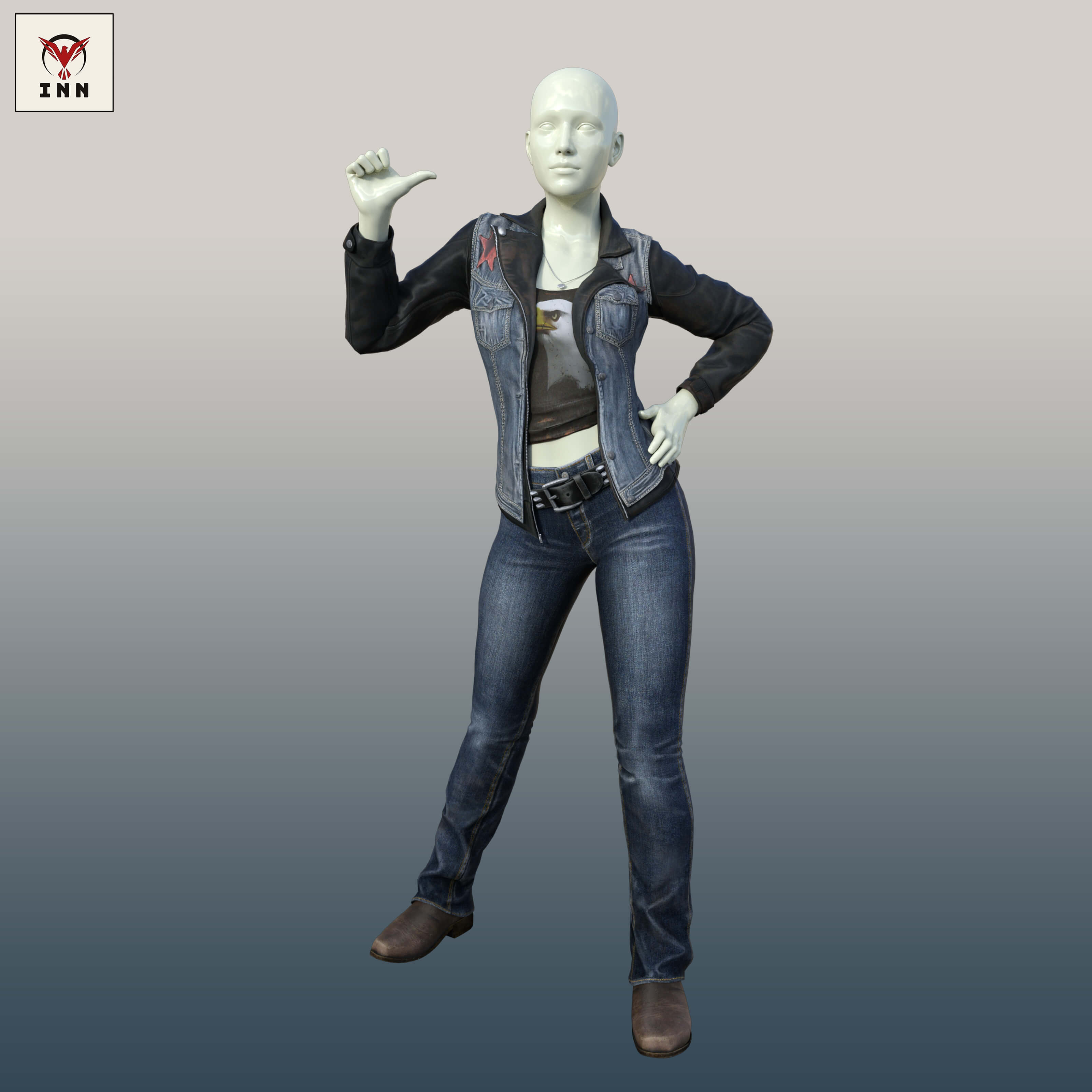 Everyday - Bikergirl Outfit for G8F & G9 Daz Content by INN