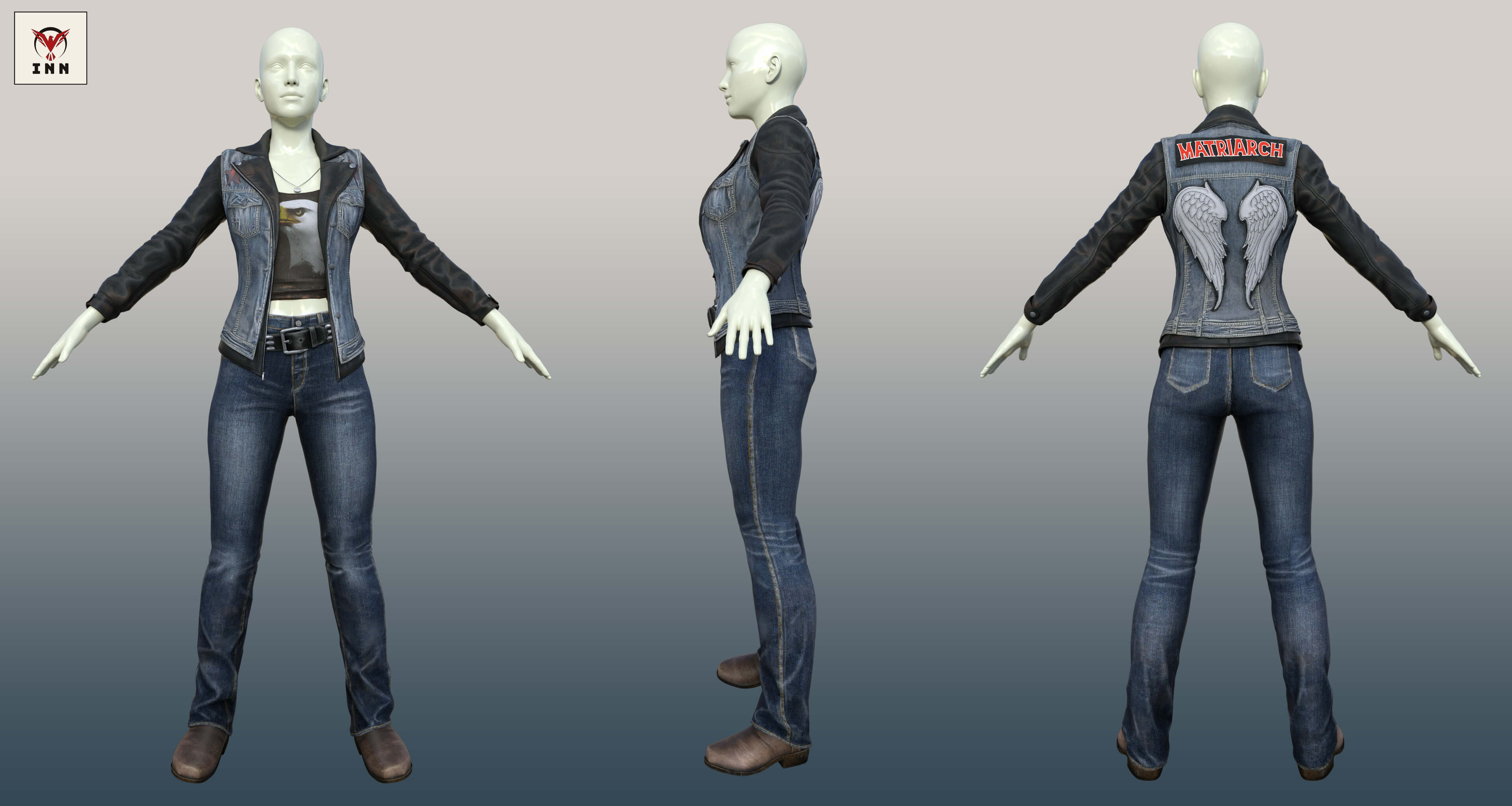 Everyday - Bikergirl Outfit for G8F & G9 Daz Content by INN