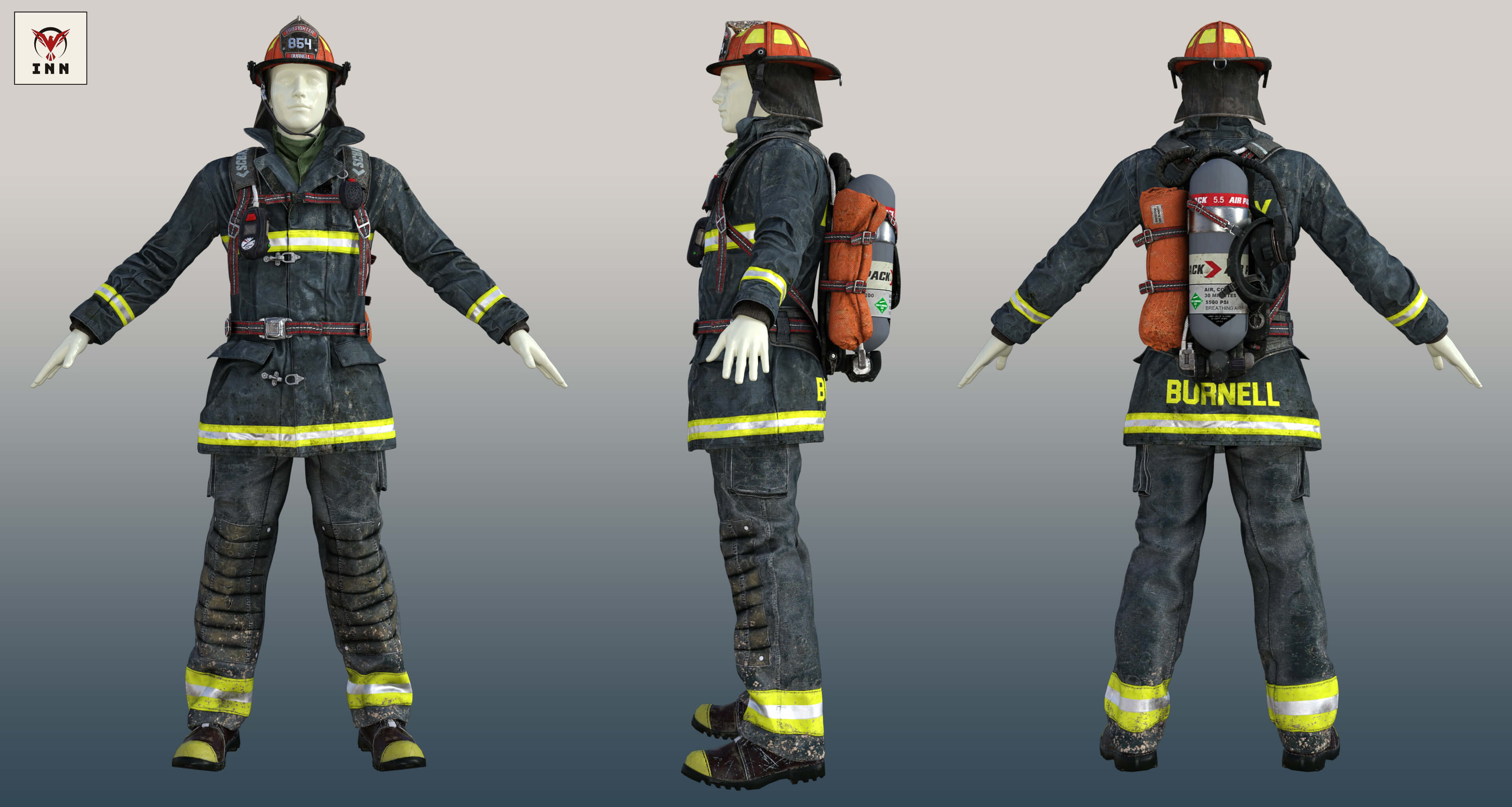 Everyday - Firefighter Outfit for G8M and G9 Daz Content by INN
